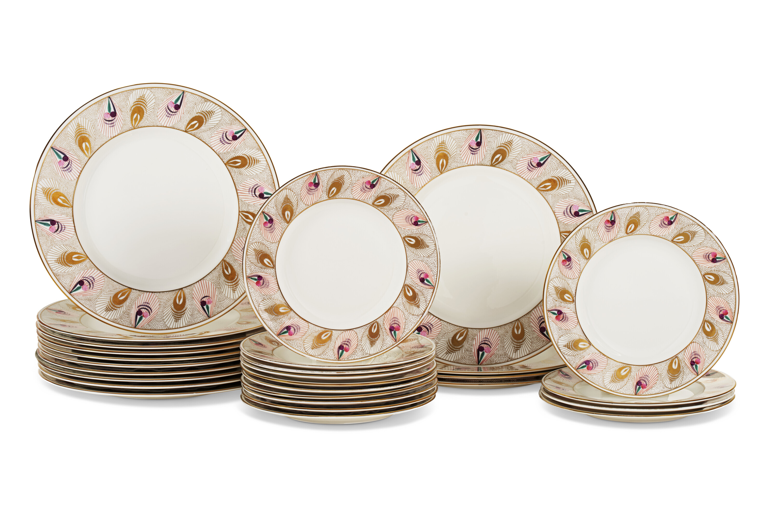 A FRENCH (LE TALLEC) PORCELAIN PART SERVICE, 20TH CENTURY, BLUE SCRIPT ...