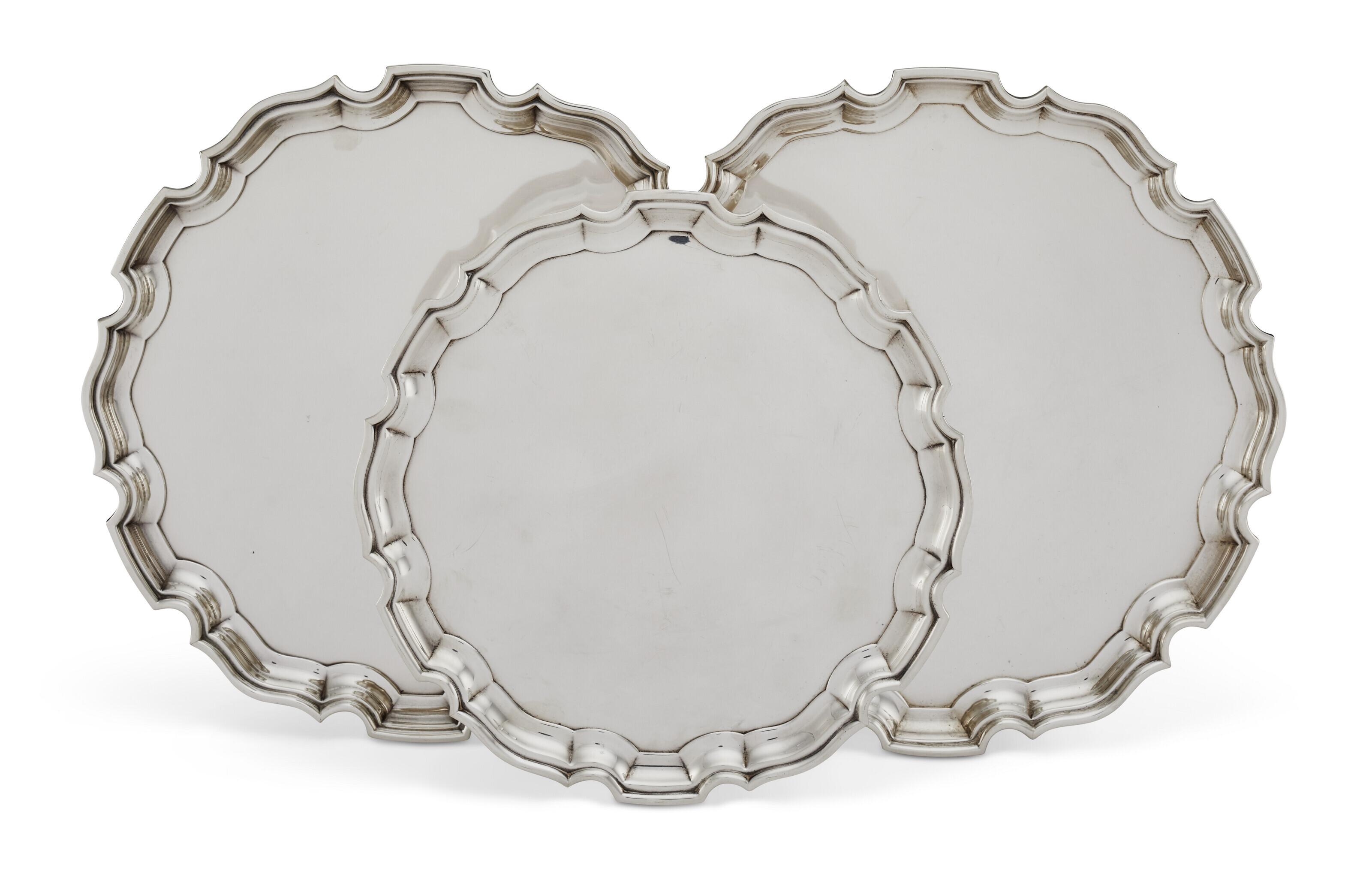 THREE AMERICAN SILVER SALVERS, MARK OF TIFFANY & CO., NEW YORK, LATE ...
