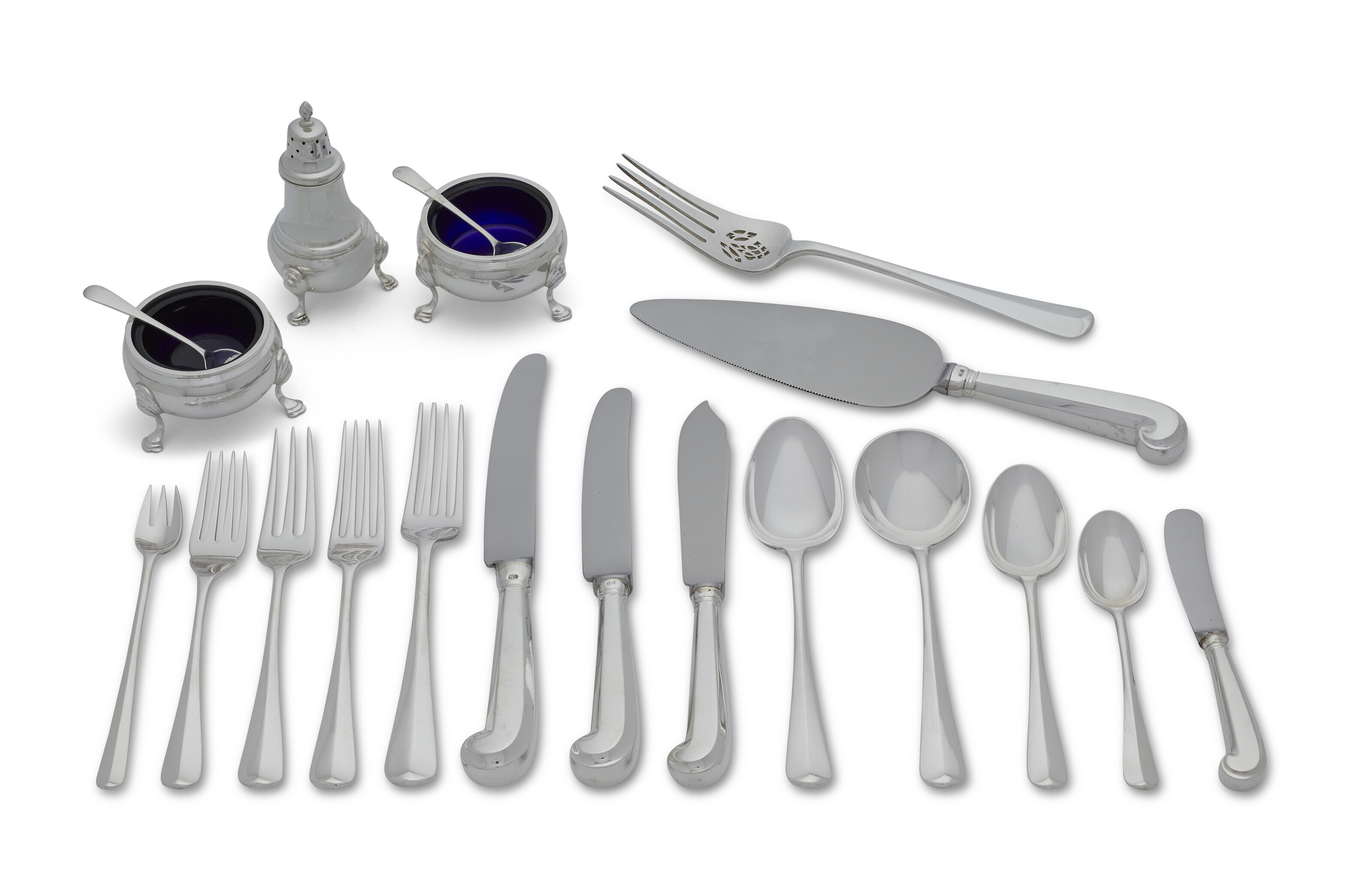 AN ASSEMBLED ELIZABETH II SILVER FLATWARE SERVICE, MARK OF TIFFANY & CO ...
