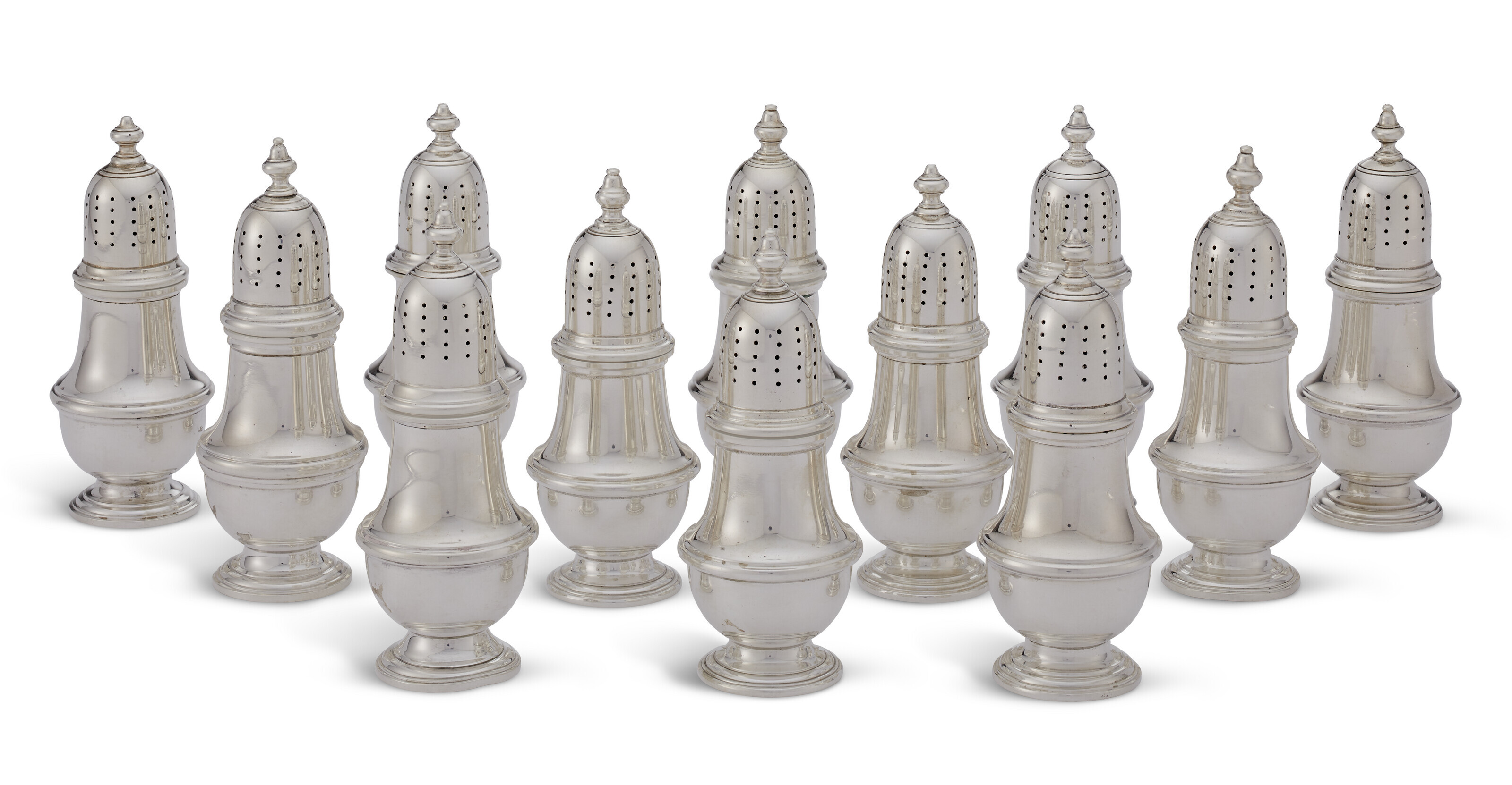 A SET OF TWELVE AMERICAN SILVER CASTERS, MARK OF TIFFANY & CO., NEW ...