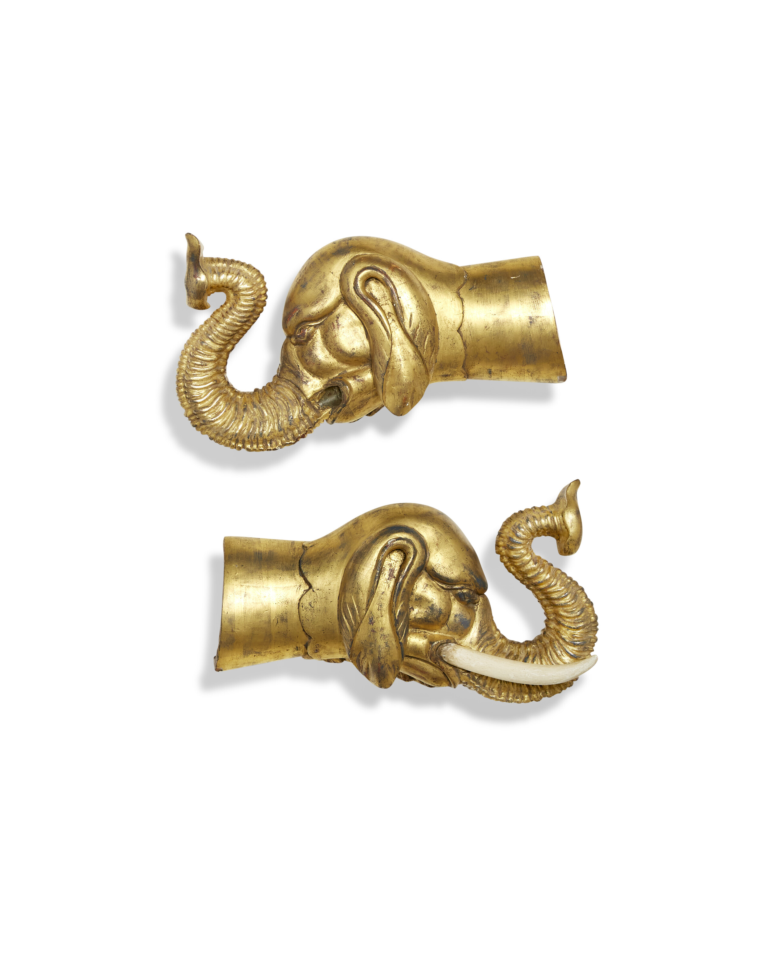 A PAIR OF LATE REGENCY GILTWOOD CURTAIN POLE FINIALS, CIRCA 1820 ...