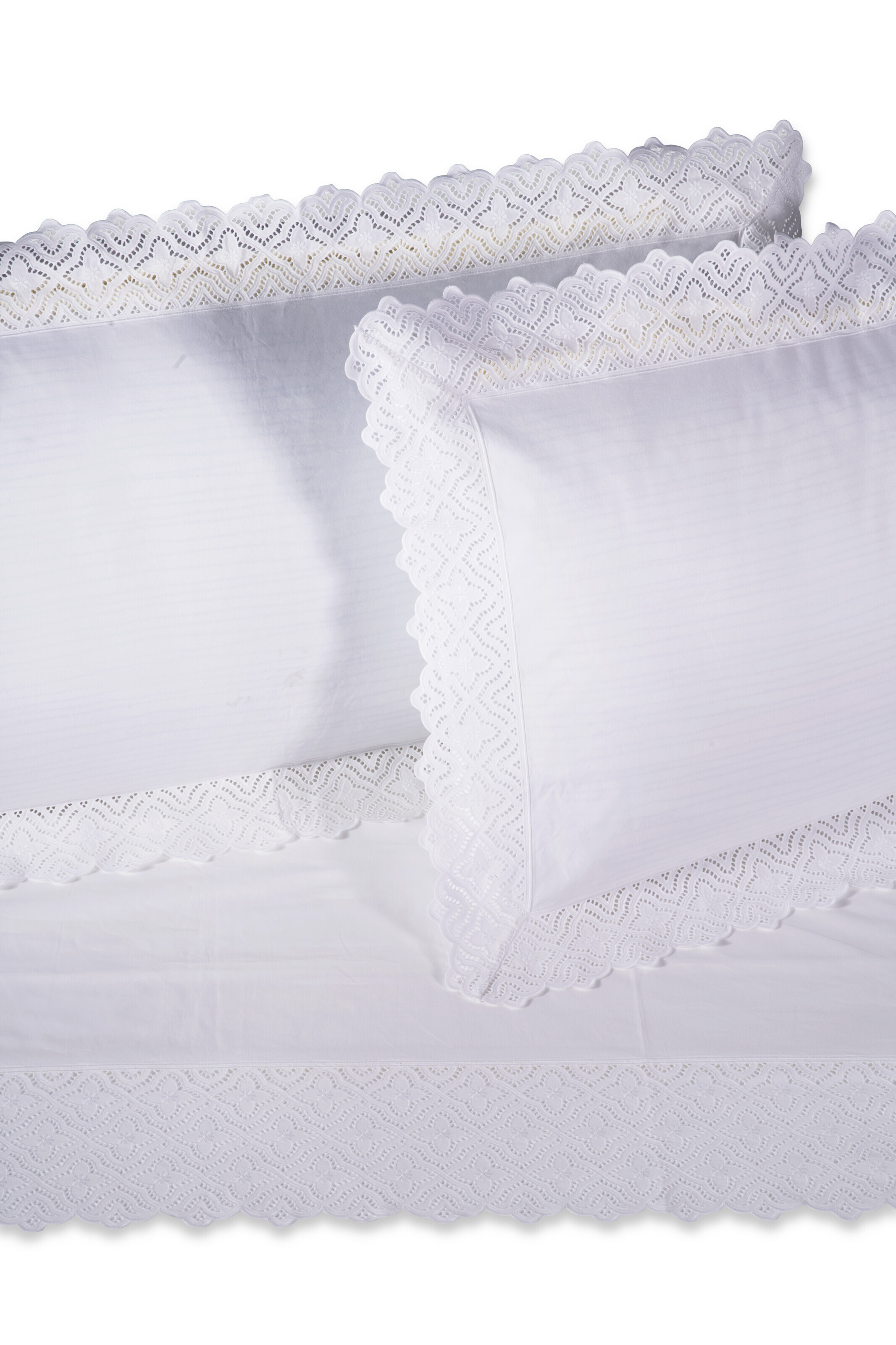A SET OF WHITE ‘REVE D’ORIENT’ BED LINENS, D. PORTHAULT, FRANCE, MODERN ...
