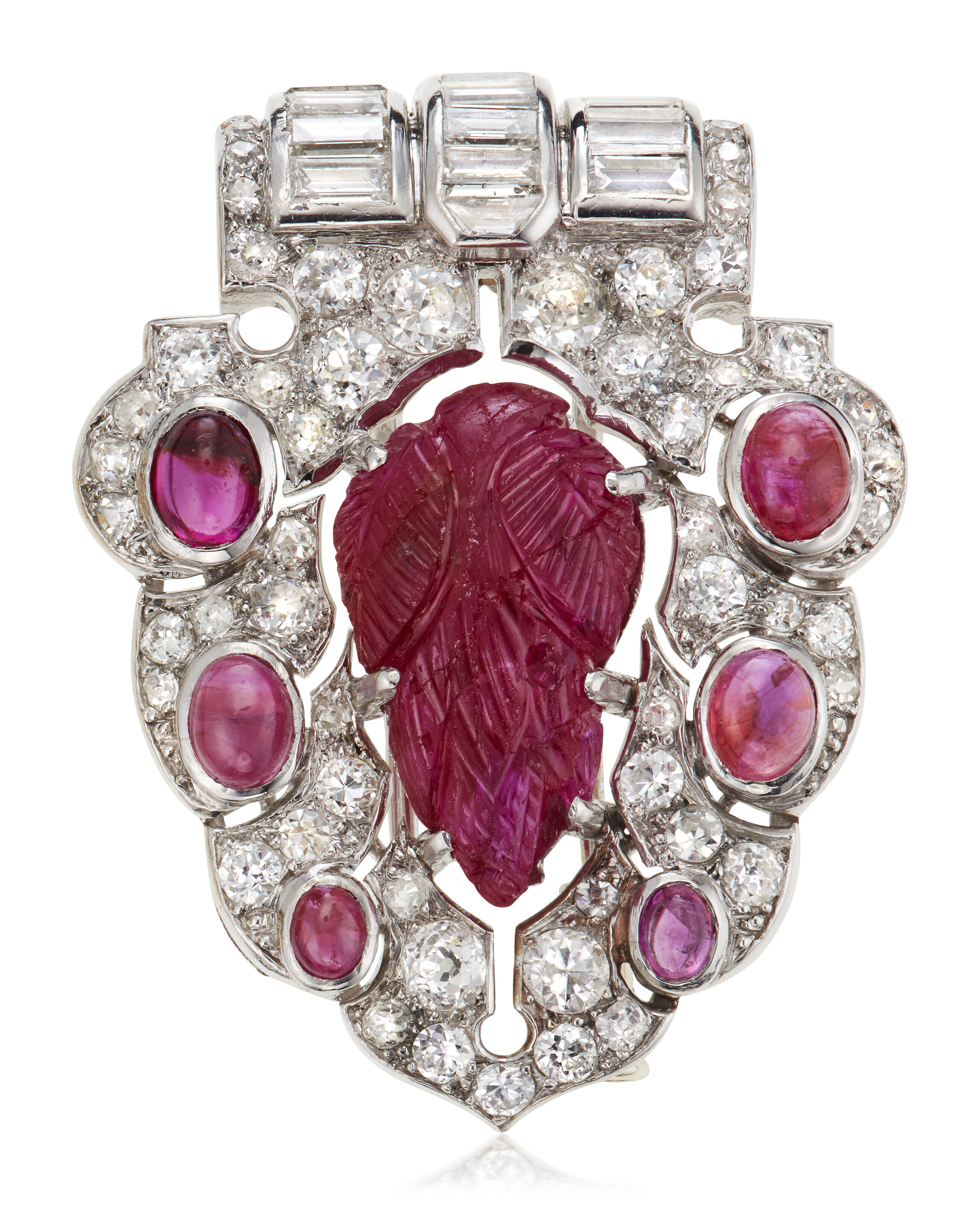 NO RESERVE | ART DECO RUBY AND DIAMOND CLIP-BROOCH, | Christie’s