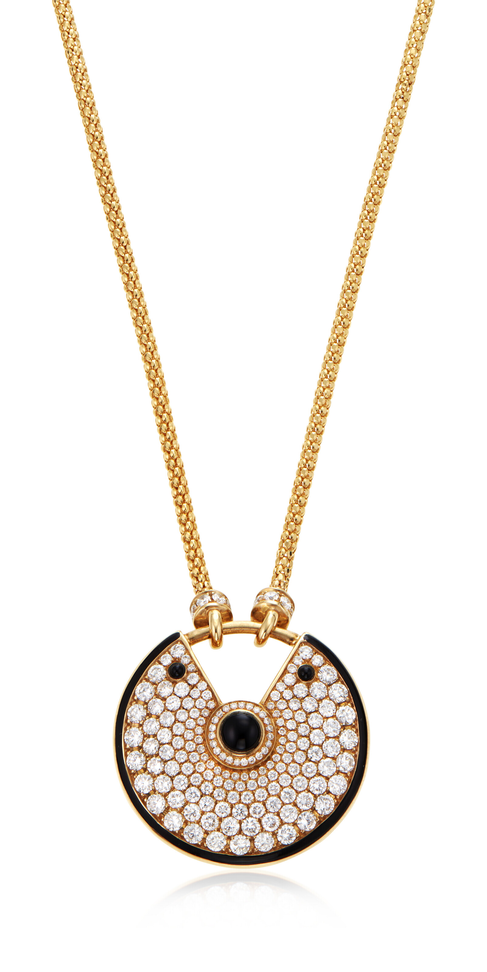 NO RESERVE | CARTIER DIAMOND AND ONYX 'AMULETTE DE CARTIER' NECKLACE ...