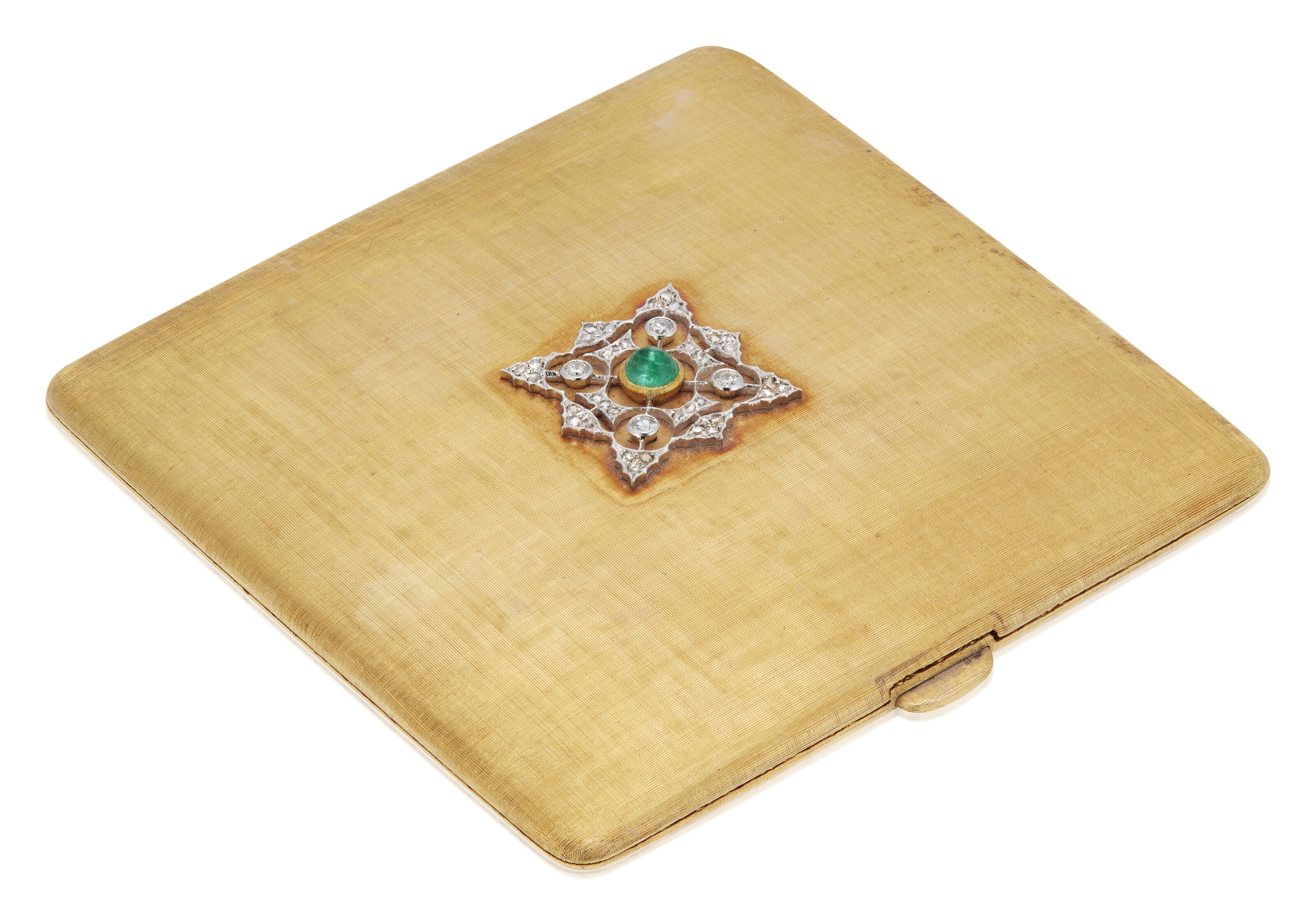 NO RESERVE | BUCCELLATI EMERALD, DIAMOND AND GOLD POWDER COMPACT ...