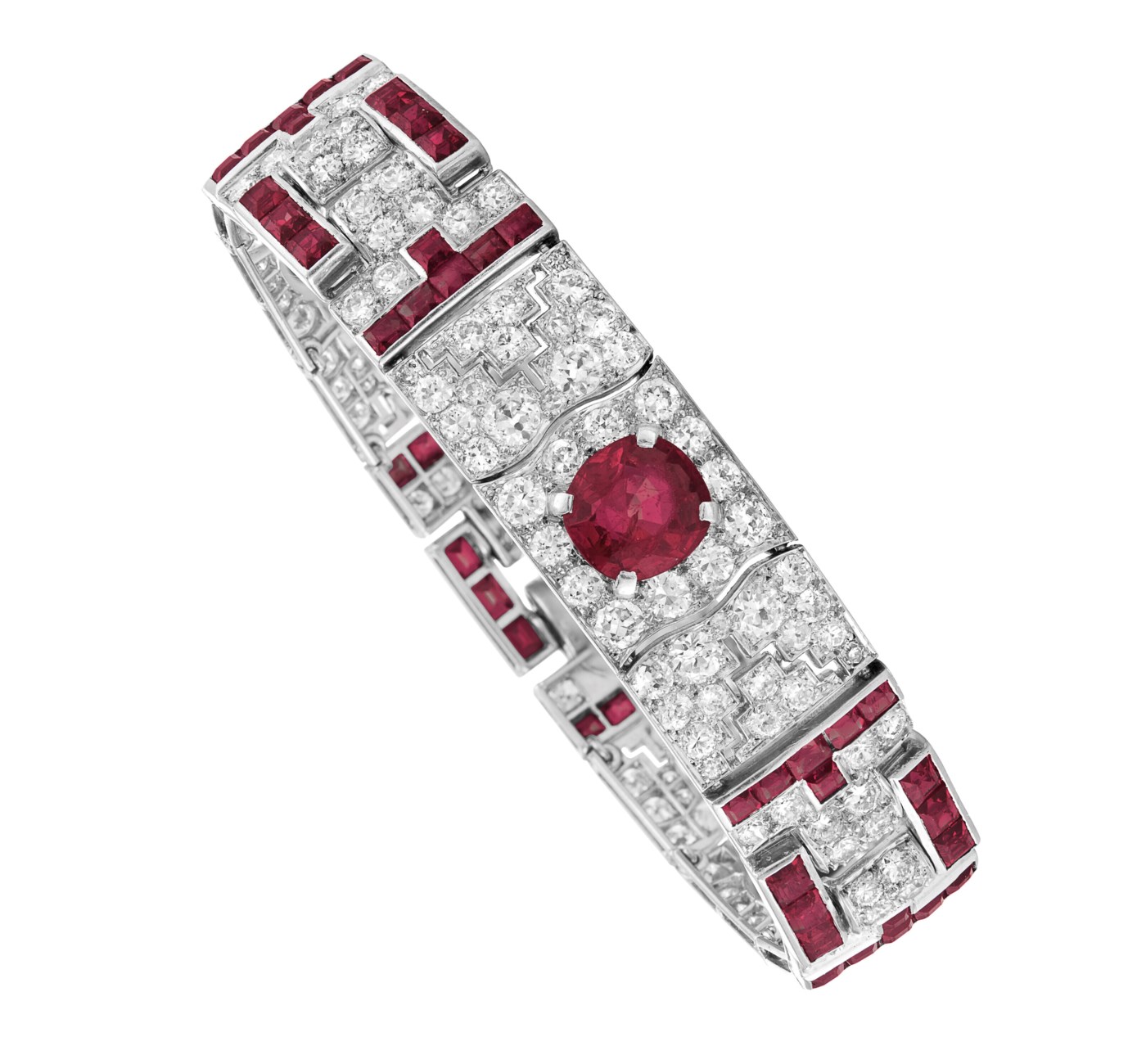 CARTIER ART DECO RUBY AND DIAMOND BRACELET | Christie's