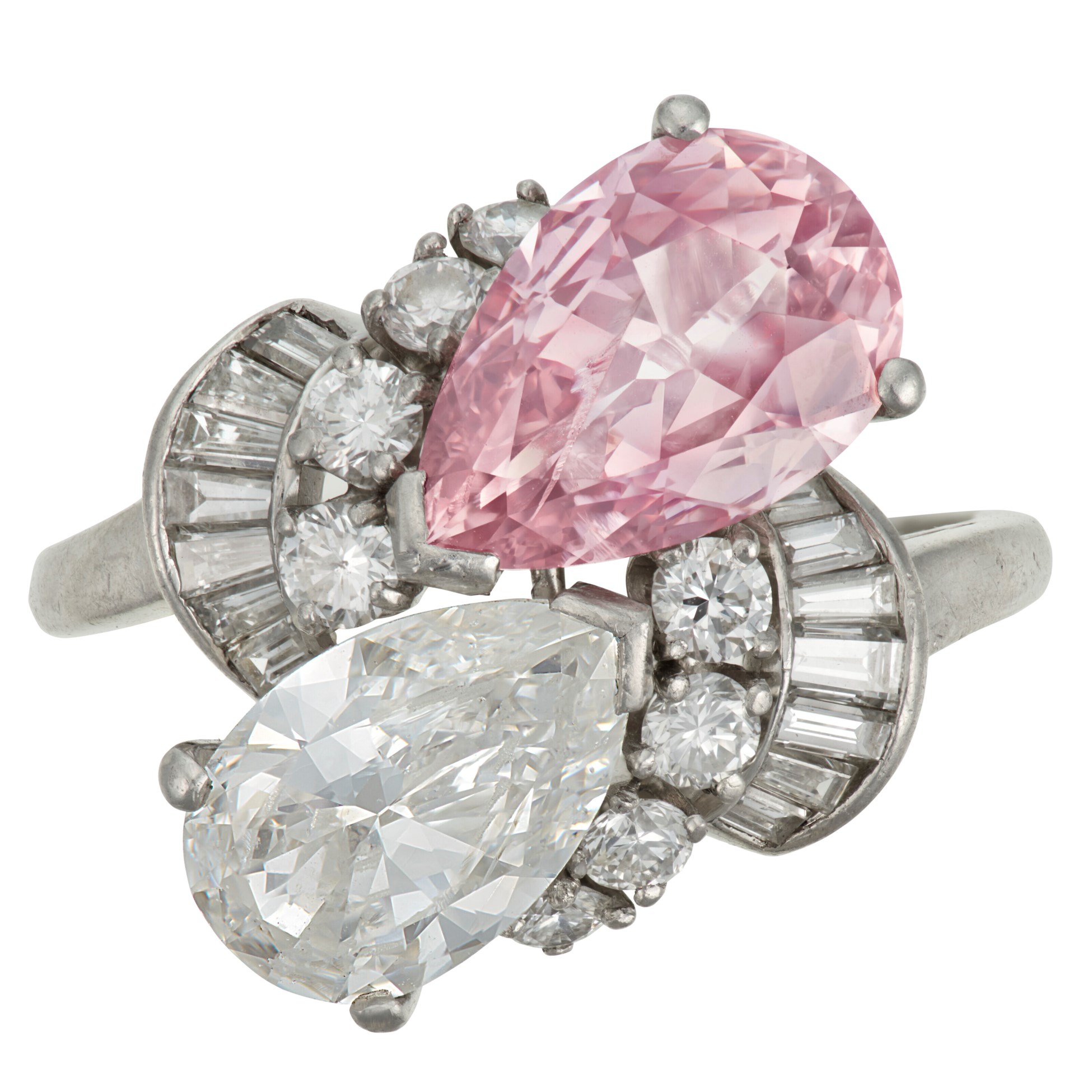 COLORED DIAMOND AND DIAMOND TWIN-STONE RING | Christie's