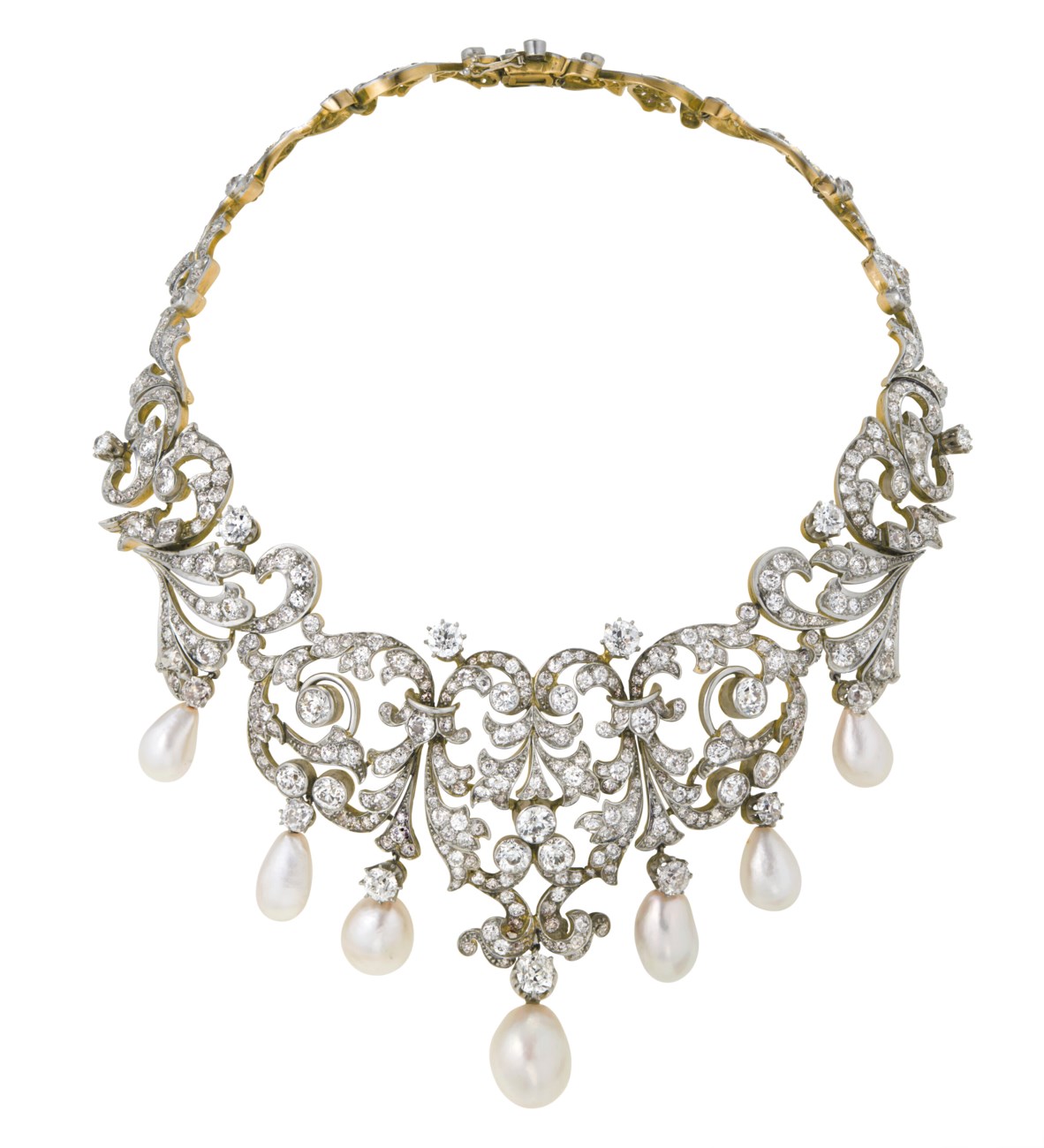 ANTIQUE NATURAL PEARL AND DIAMOND NECKLACE | Christie's