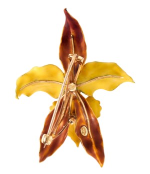 TIFFANY & CO., PAULDING FARNHAM ANTIQUE DIAMOND AND ENAMEL ORCHID ...