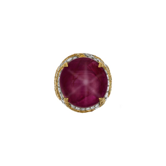 BULGARI STAR RUBY, DIAMOND AND COLORED DIAMOND RING