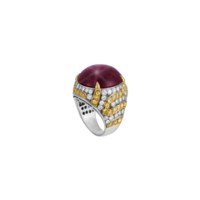 BULGARI STAR RUBY, DIAMOND AND COLORED DIAMOND RING | Christie's
