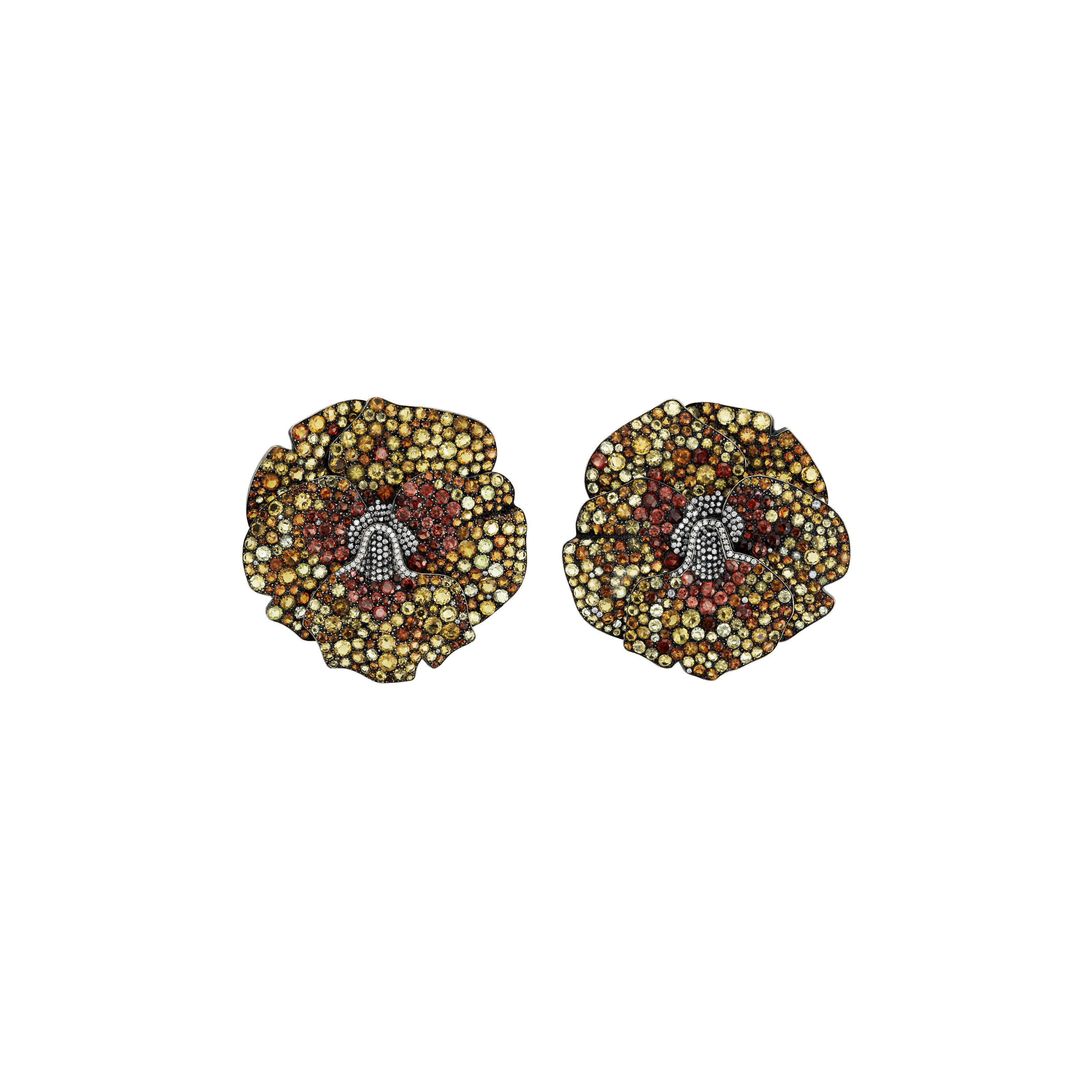 JAR THREE DIAMOND, RUBY AND COLORED SAPPHIRE 'FLEUR-POMPONS' BROOCHES ...