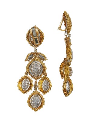 DAVID WEBB DIAMOND AND GOLD EARRINGS | Christie's