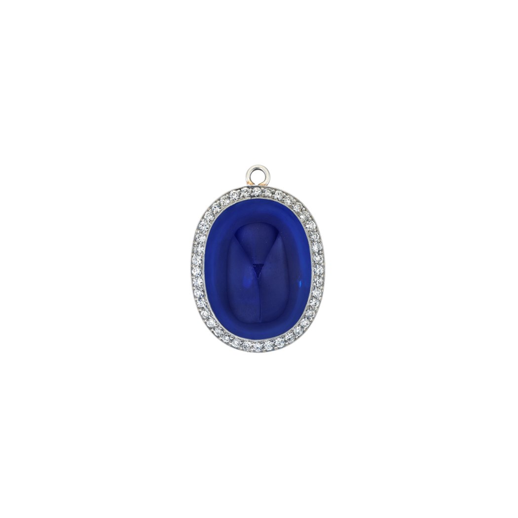 ART DECO SAPPHIRE AND DIAMOND PENDANT