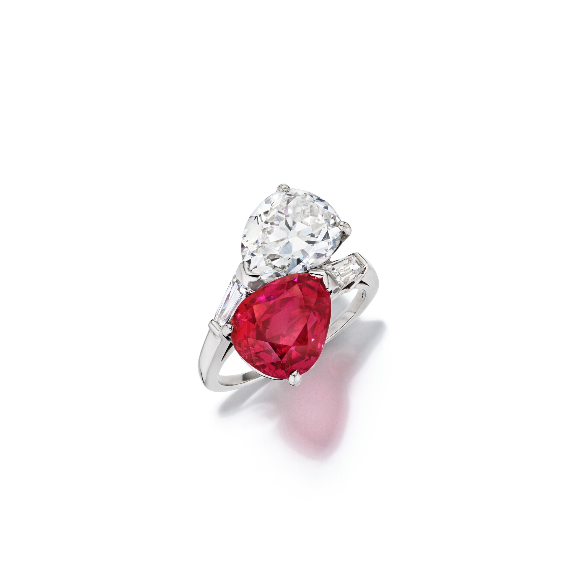 RUBY AND DIAMOND TWIN-STONE RING | Christie's