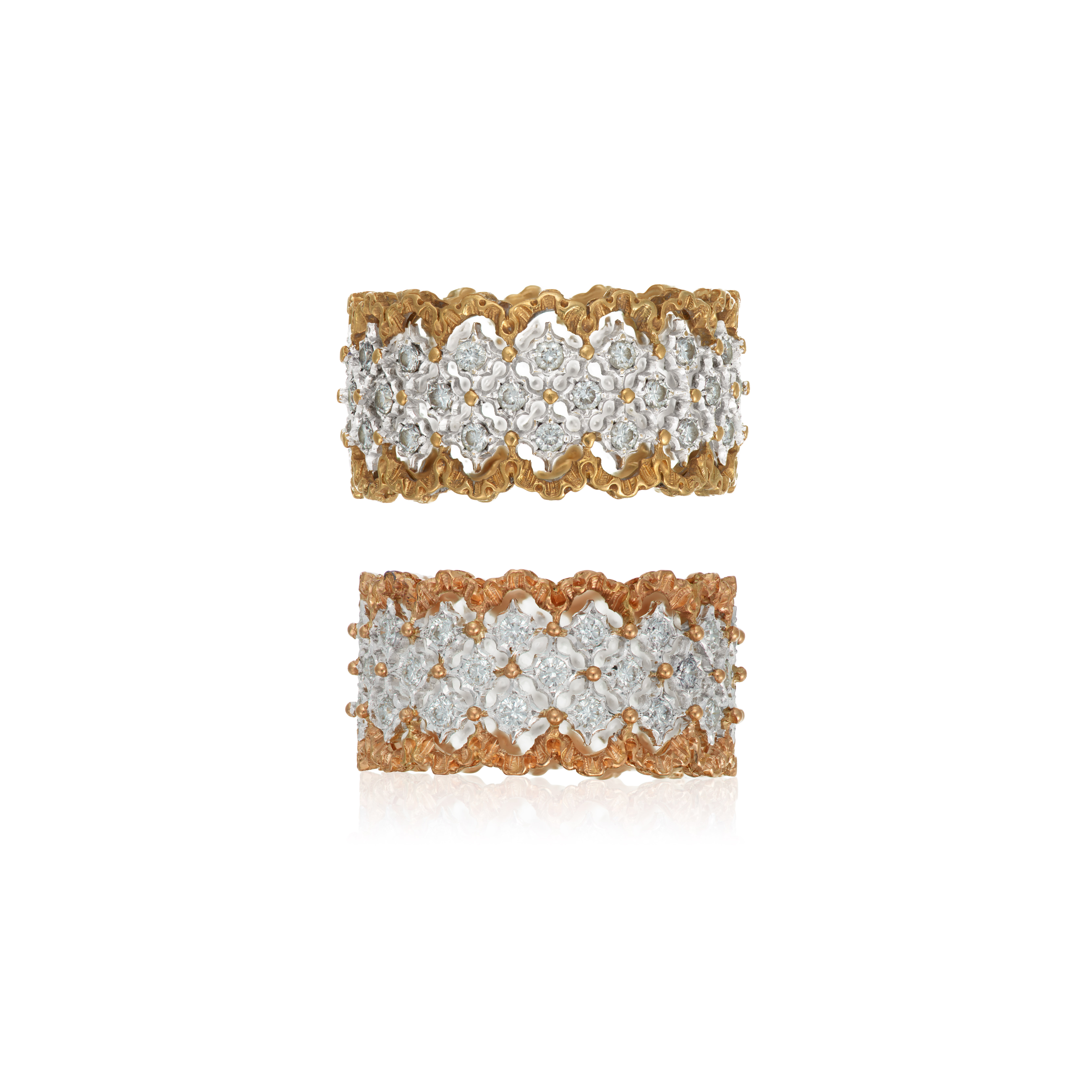 NO RESERVE | BUCCELLATI DIAMOND 'ROMBI ETERNELLE' RING AND UNSIGNED ...