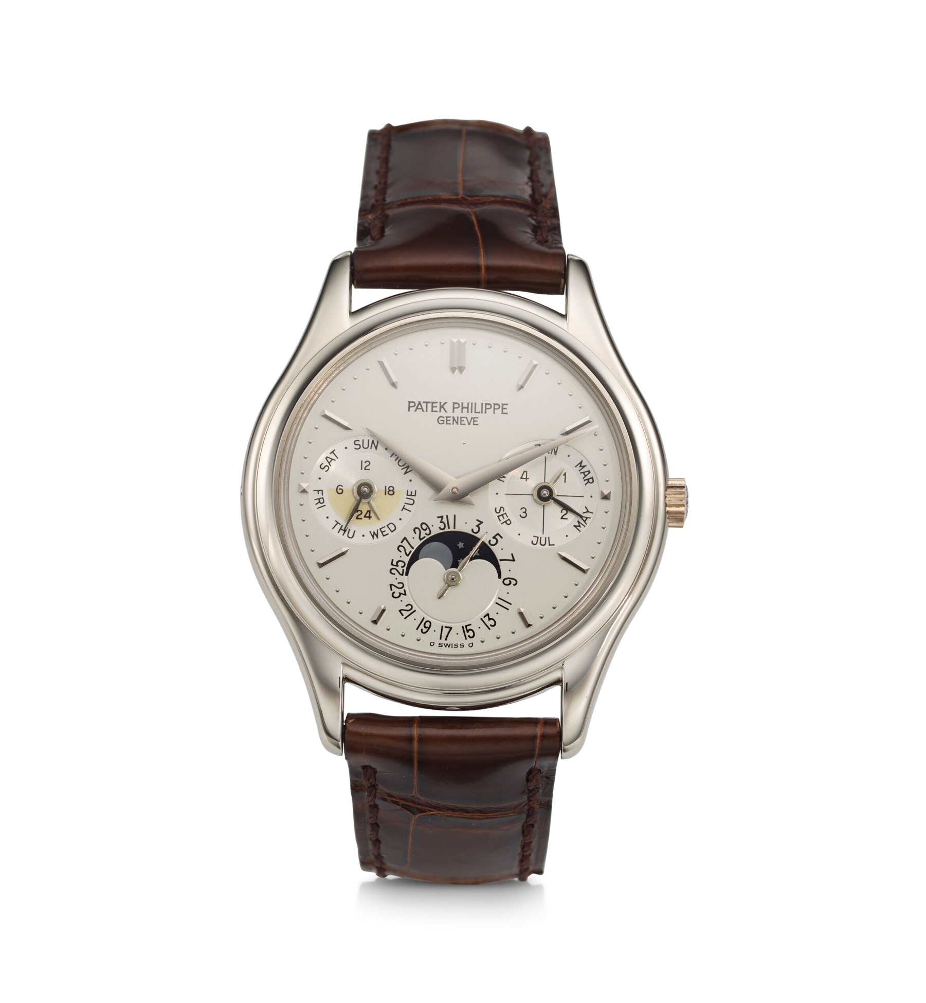PATEK PHILLIPE, REF. 3940G-013, A FINE 18K WHITE GOLD PERPETUAL ...