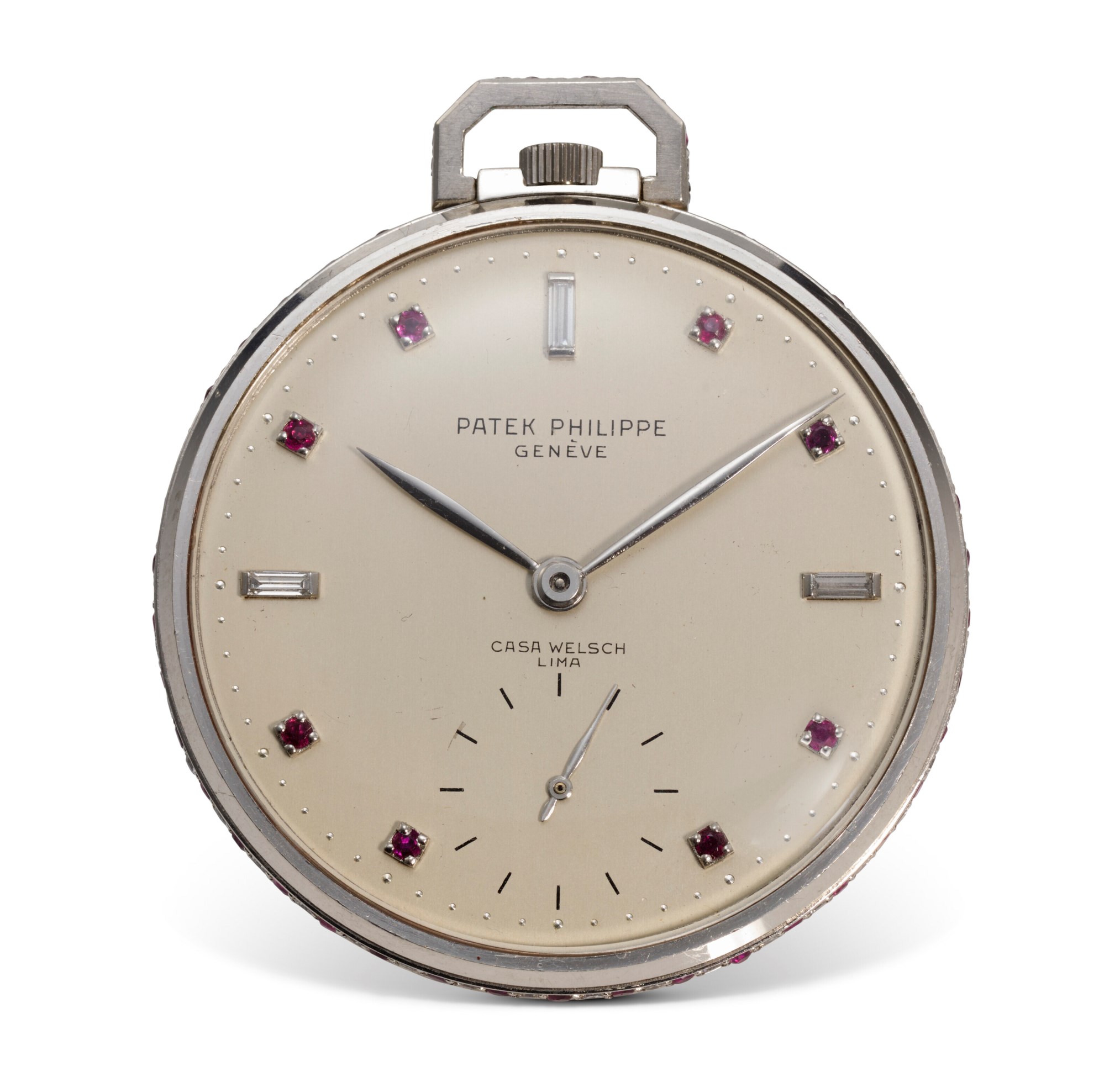 PATEK PHILIPPE, REF. 600⁄3, A VERY FINE AND RARE OPEN-FACED RUBY ...
