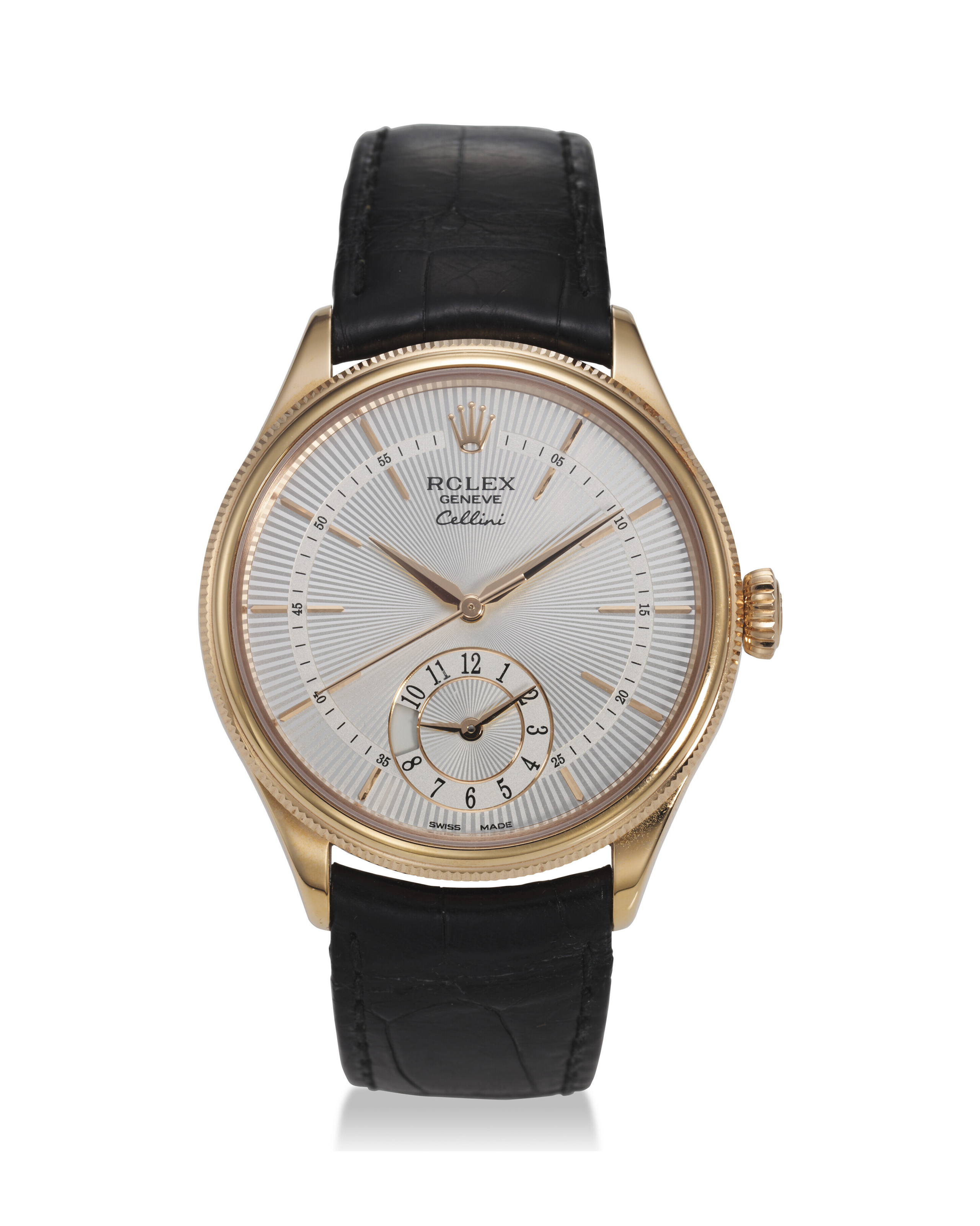 ROLEX, REF. 50525, CELLINI, AN 18K ROSE GOLD DUAL TIME WRISTWATCH WITH ...