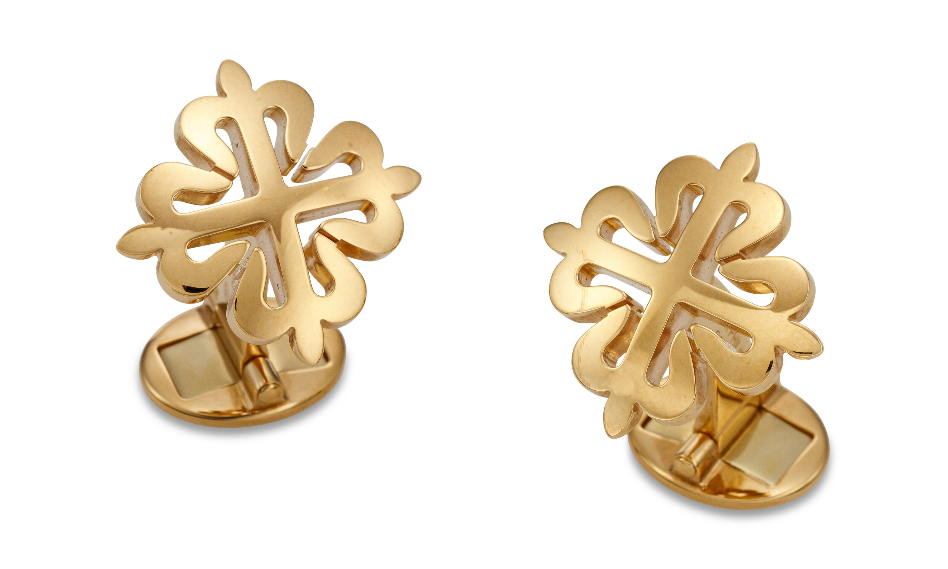 PATEK PHILIPPE, A PAIR OF 18K ROSE GOLD CALATRAVA CROSS CUFFLINKS ...