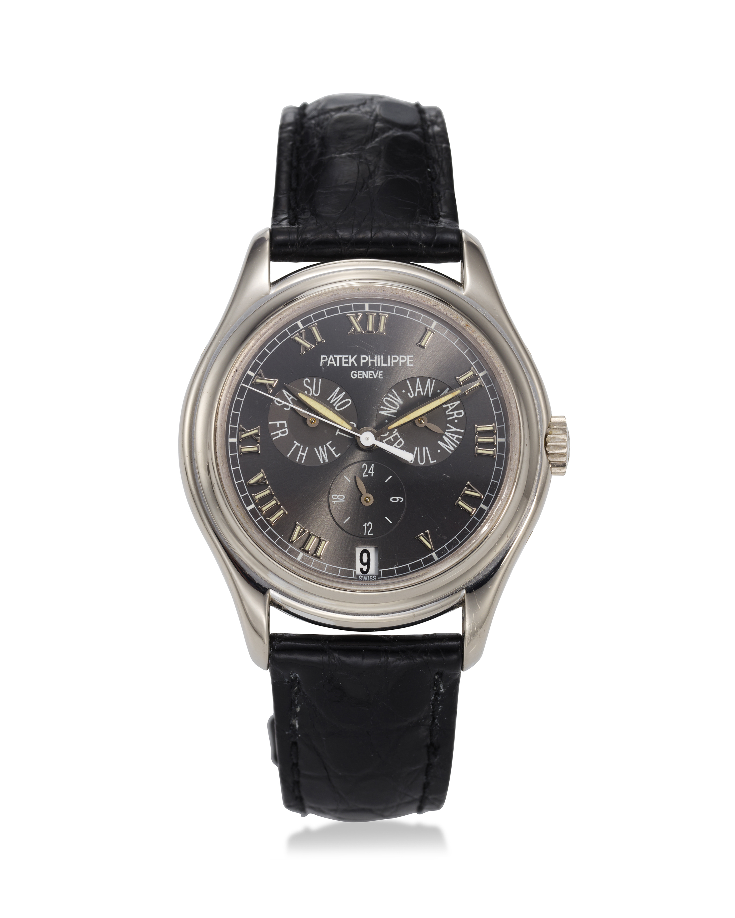 PATEK PHILIPPE, REF. 5035, AN 18K WHITE GOLD ANNUAL CALENDAR WRISTWATCH ...