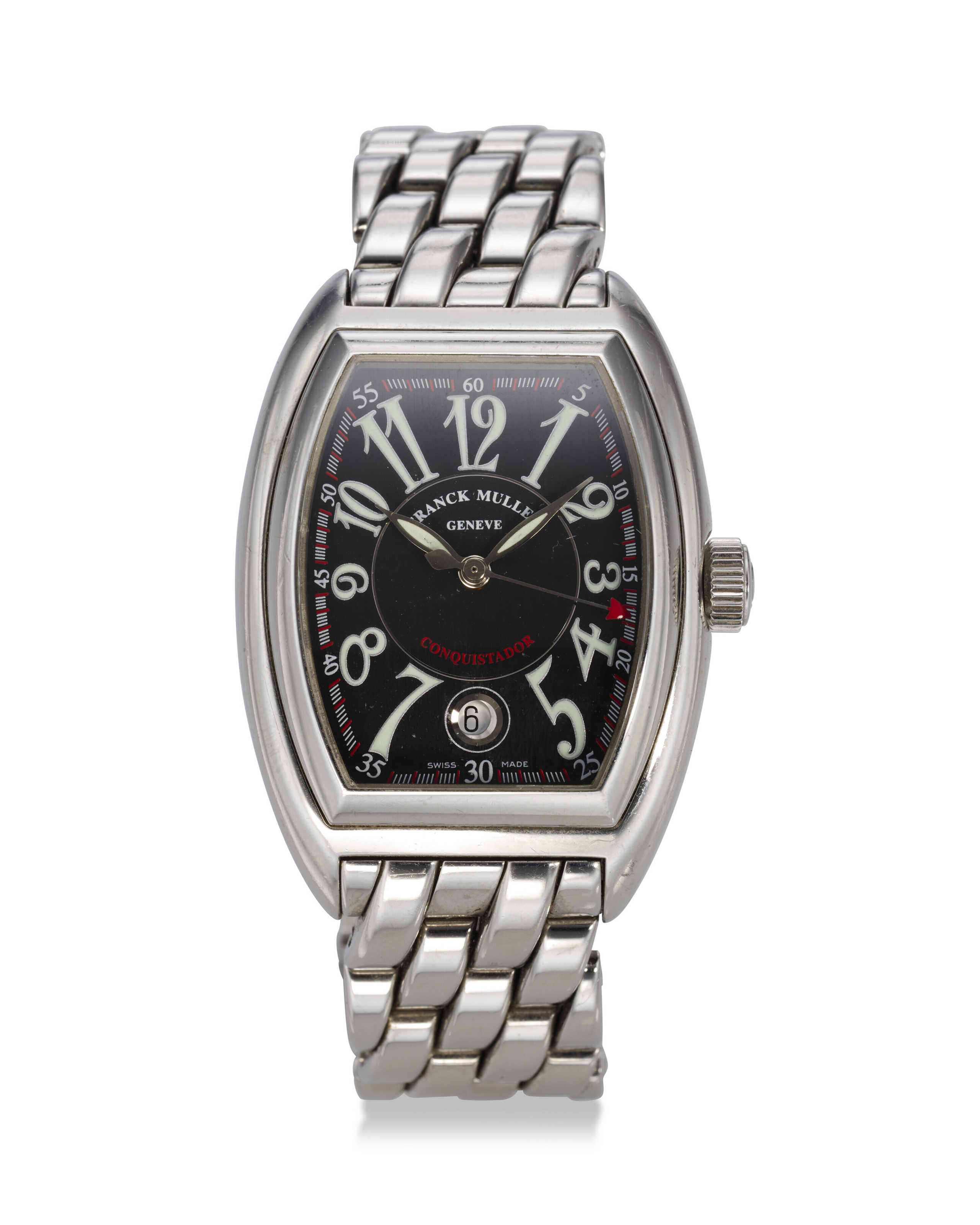 FRANCK MULLER, REF. 8005 SC, CONQUISTADOR, A STEEL WRISTWATCH WITH DATE ...