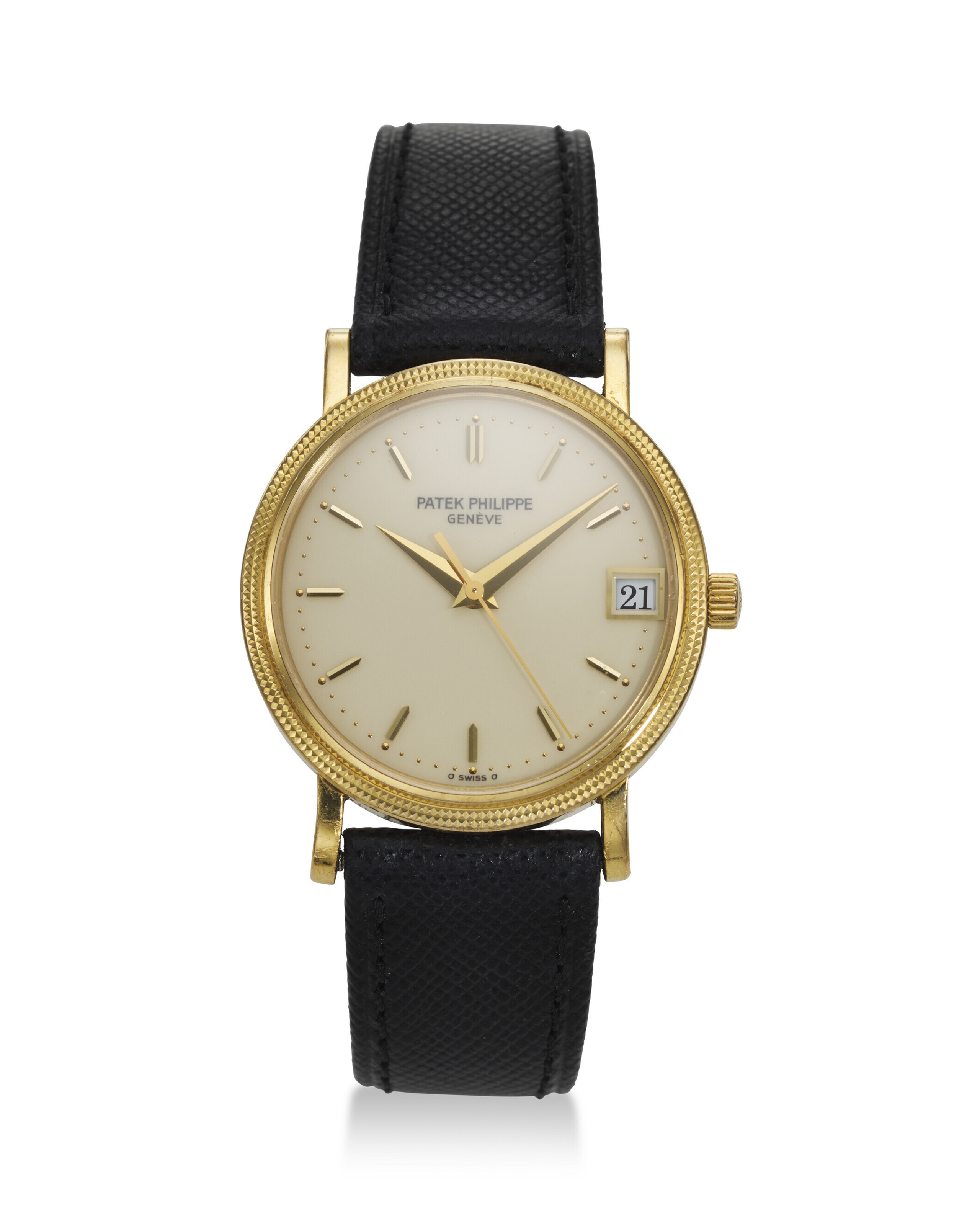PATEK PHILIPPE, REF. 3802/200, CALATRAVA, A FINE 18K YELLOW GOLD ...