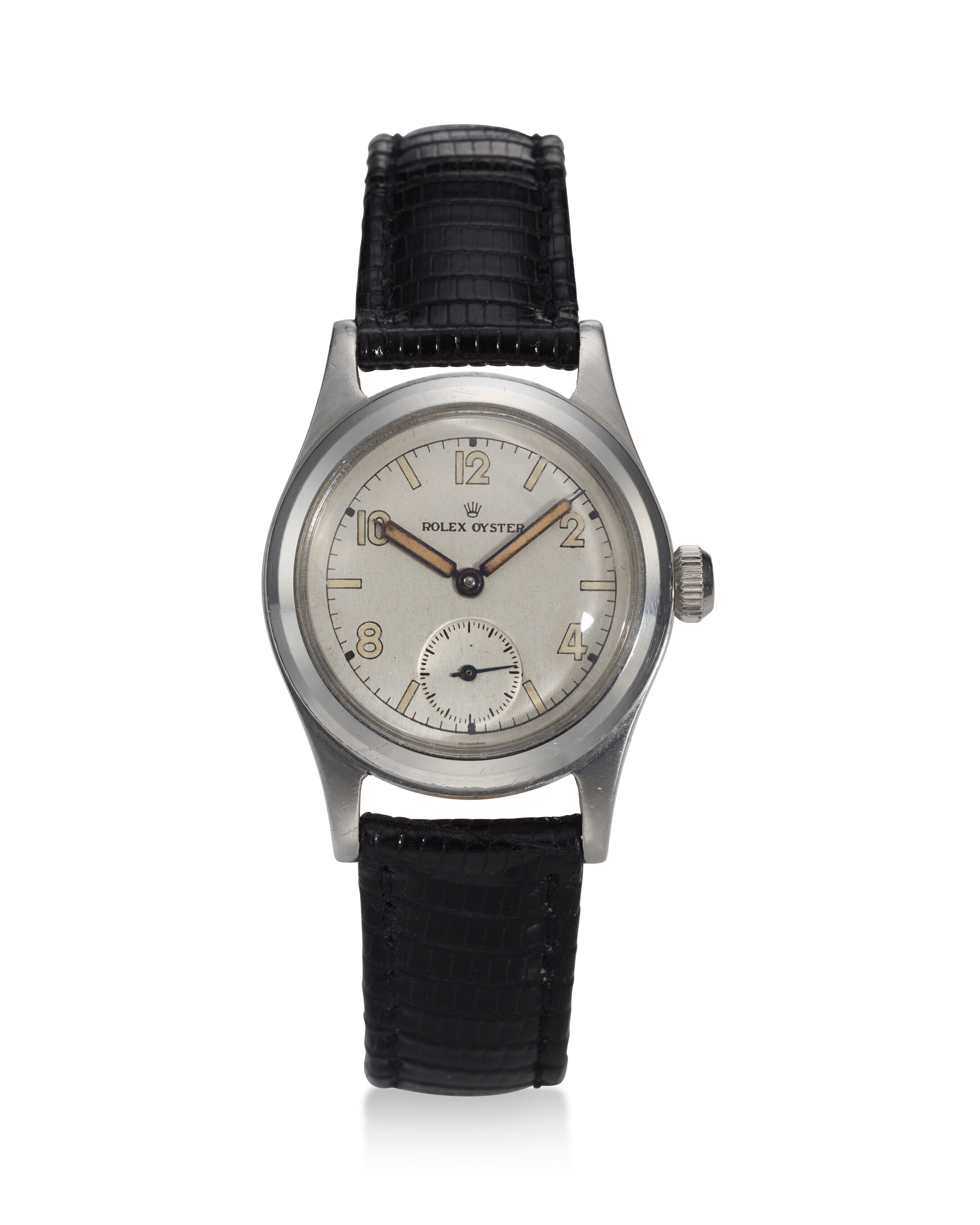 ROLEX, REF. 3980, “BUBBLEBACK”, A FINE STEEL WRISTWATCH WITH SUBSIDIARY ...