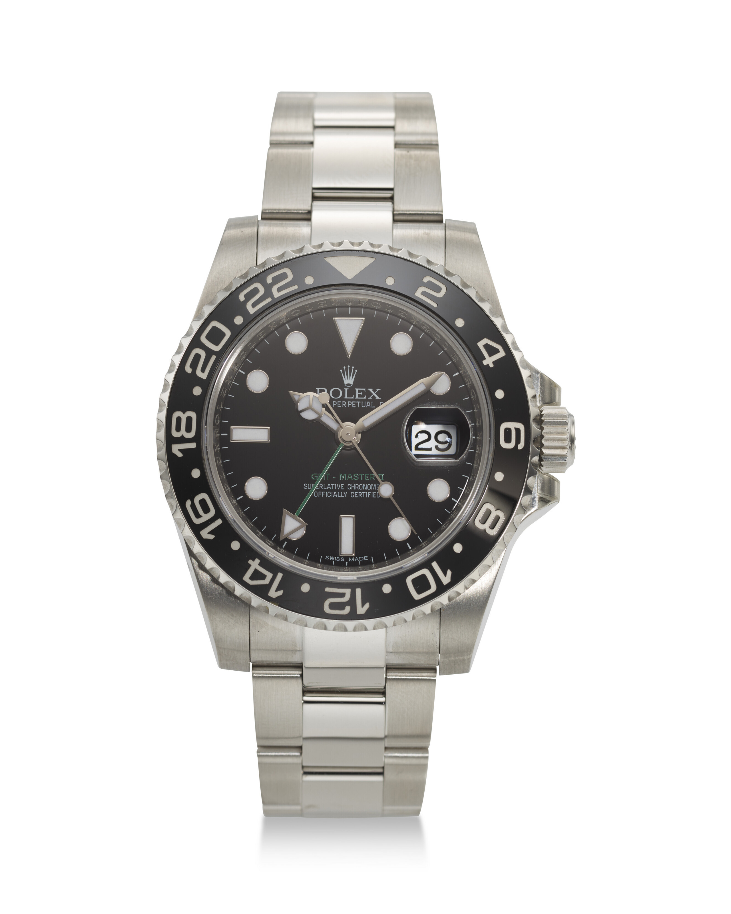 ROLEX, REF. 116710LN, GMT-MASTER II, A FINE STEEL GMT WRISTWATCH WITH ...