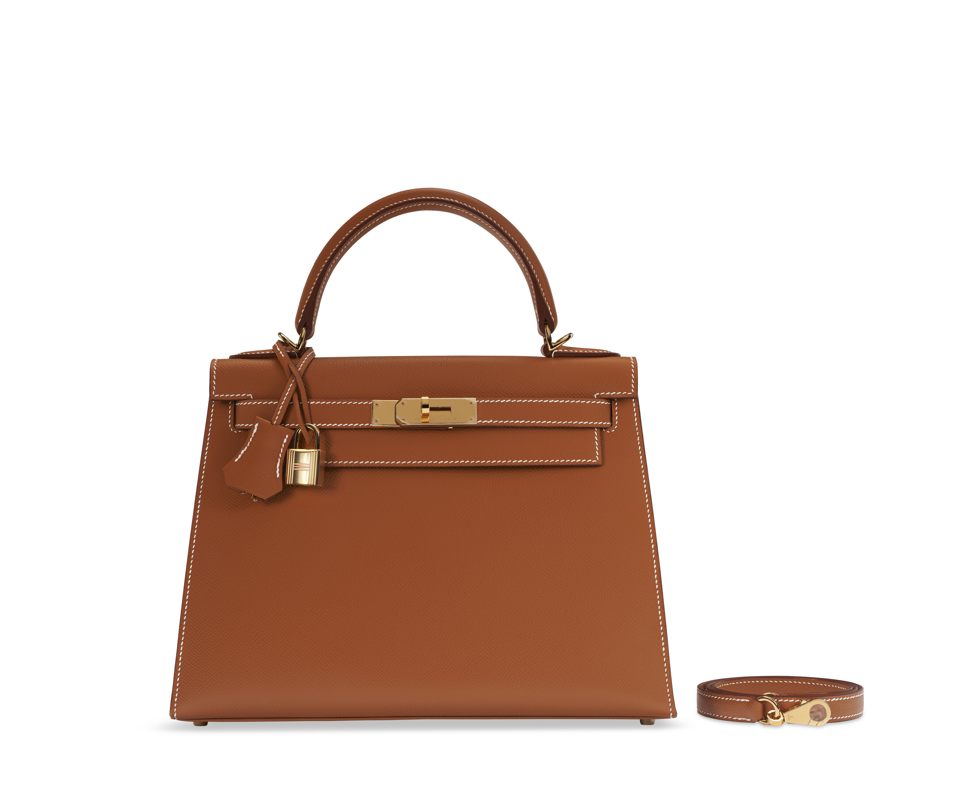 A GOLD EPSOM LEATHER SELLIER KELLY 28 WITH GOLD HARDWARE, HERMÈS, 2020 ...