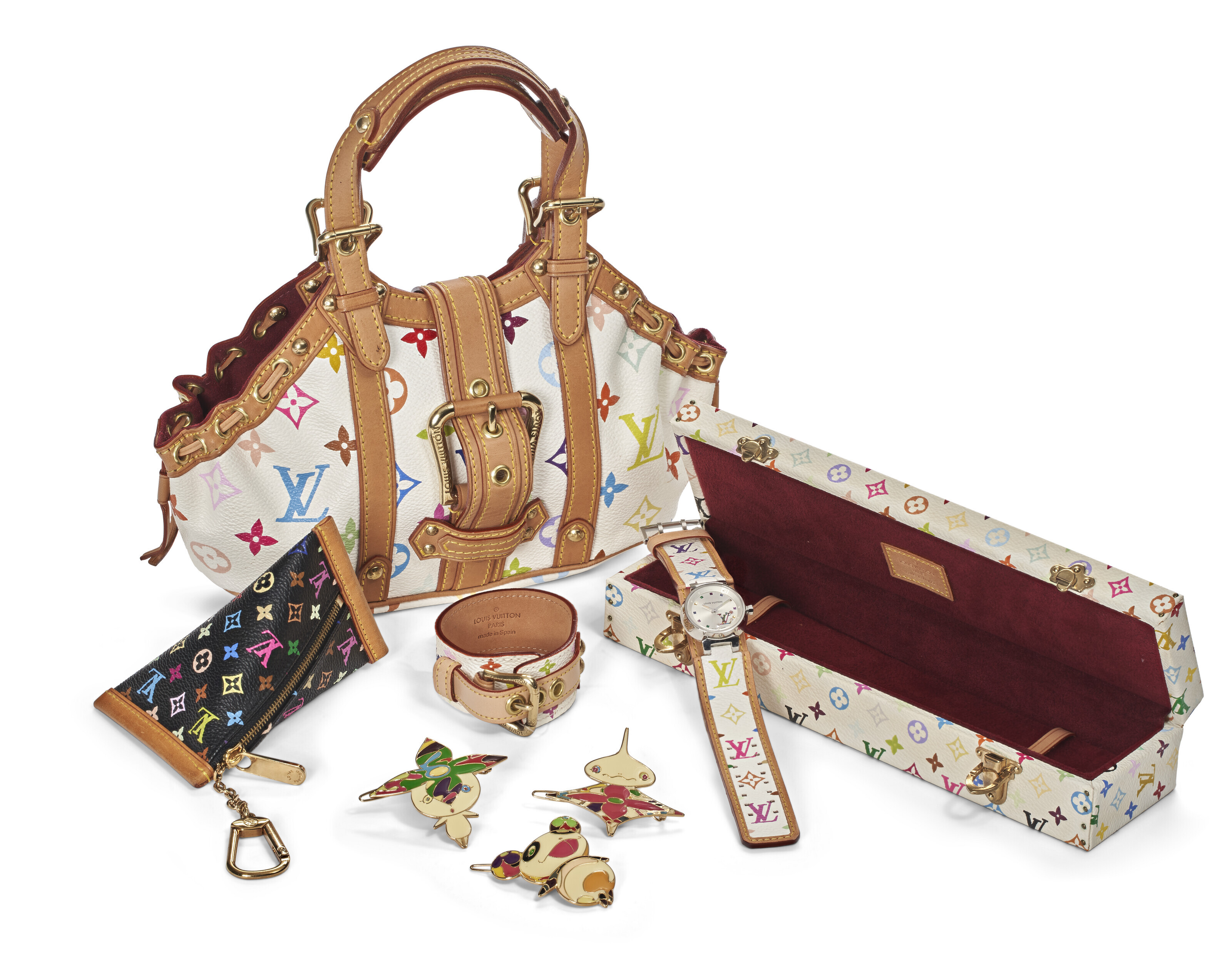 A SET OF FIVE: LIMITED EDITION ACCESSORIES BY TAKASHI MURAKAMI, LOUIS ...