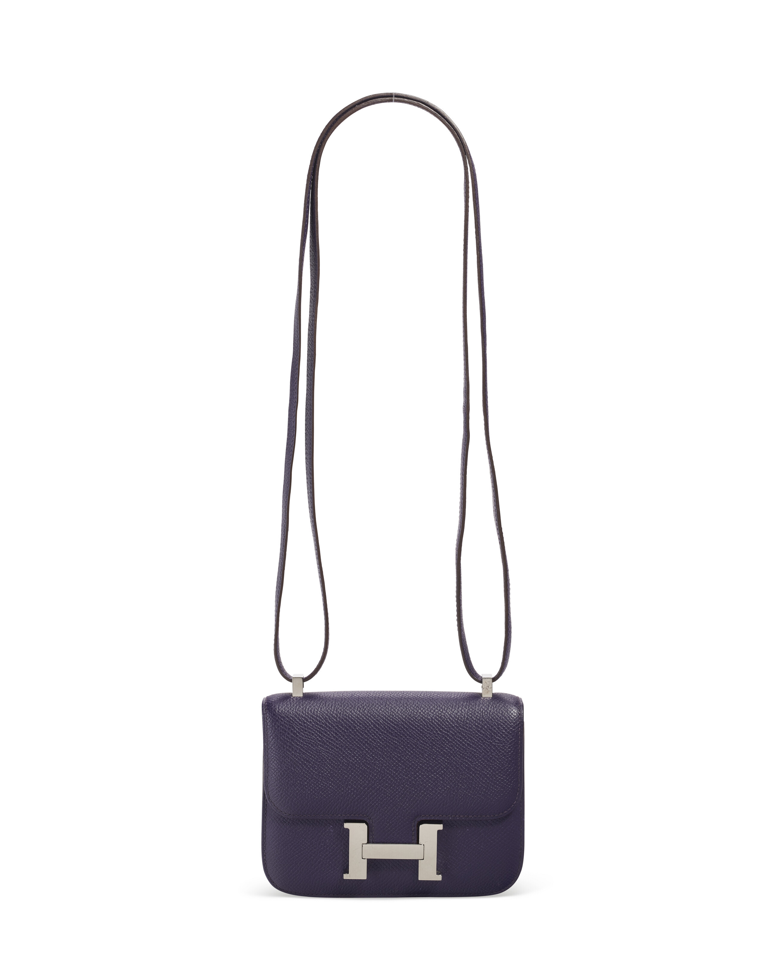 AN IRIS EPSOM LEATHER MICRO MINI CONSTANCE WITH PALLADIUM HARDWARE ...