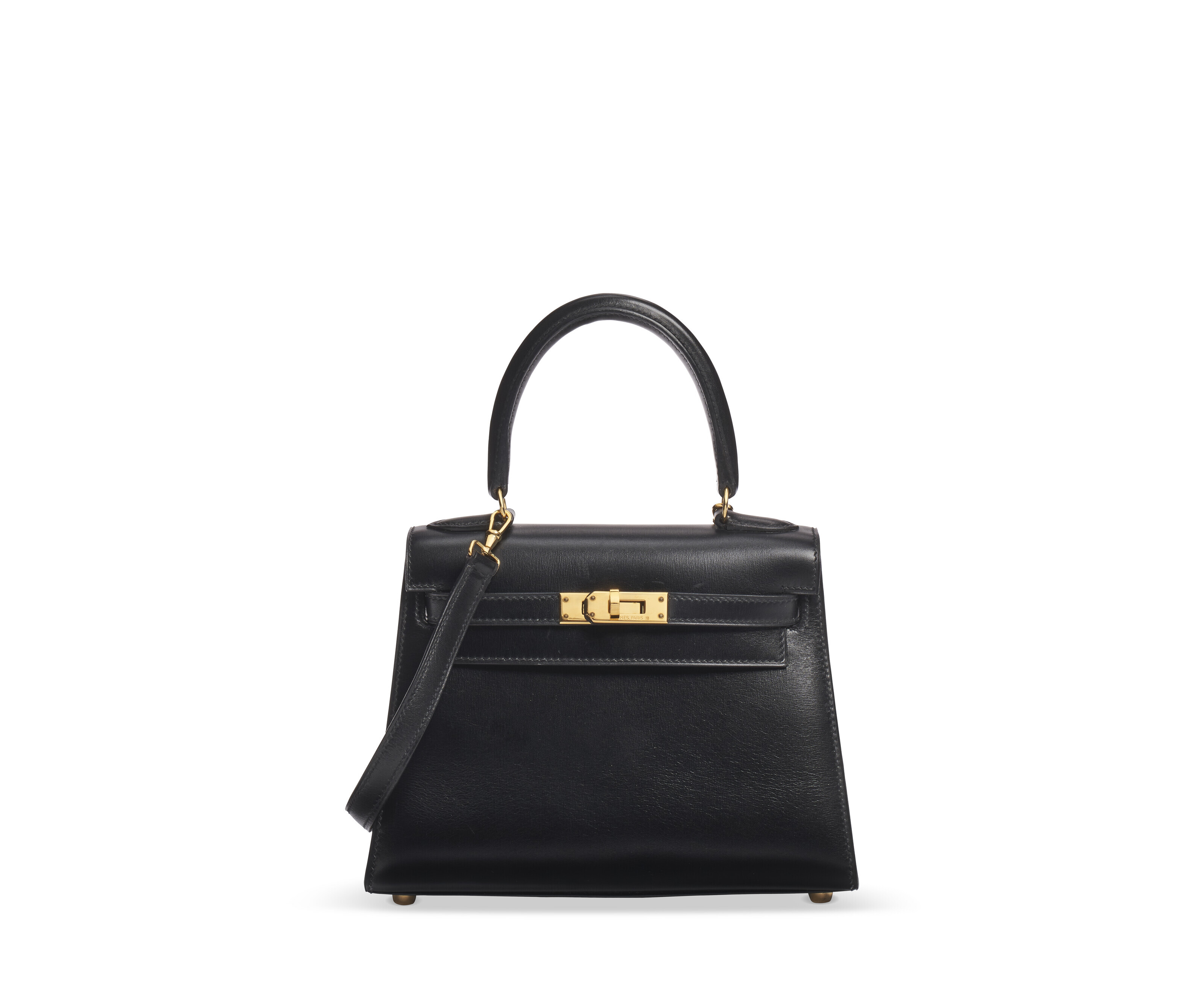 A BLACK CALFBOX LEATHER MINI KELLY 20 WITH GOLD HARDWARE, HERMÈS, 1998 ...