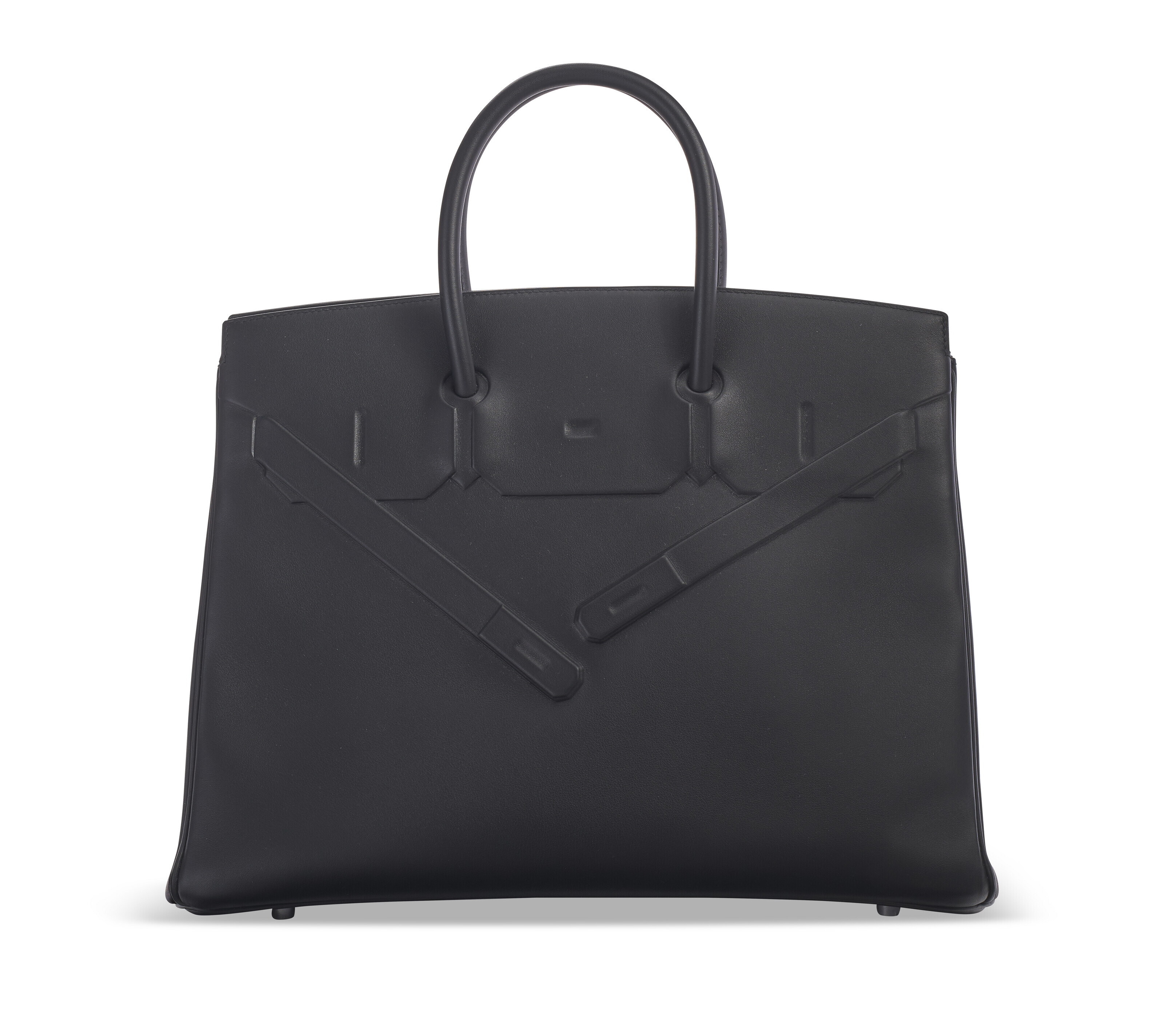 A LIMITED EDITION BLACK SWIFT LEATHER SHADOW BIRKIN 35 WITH PALLADIUM ...