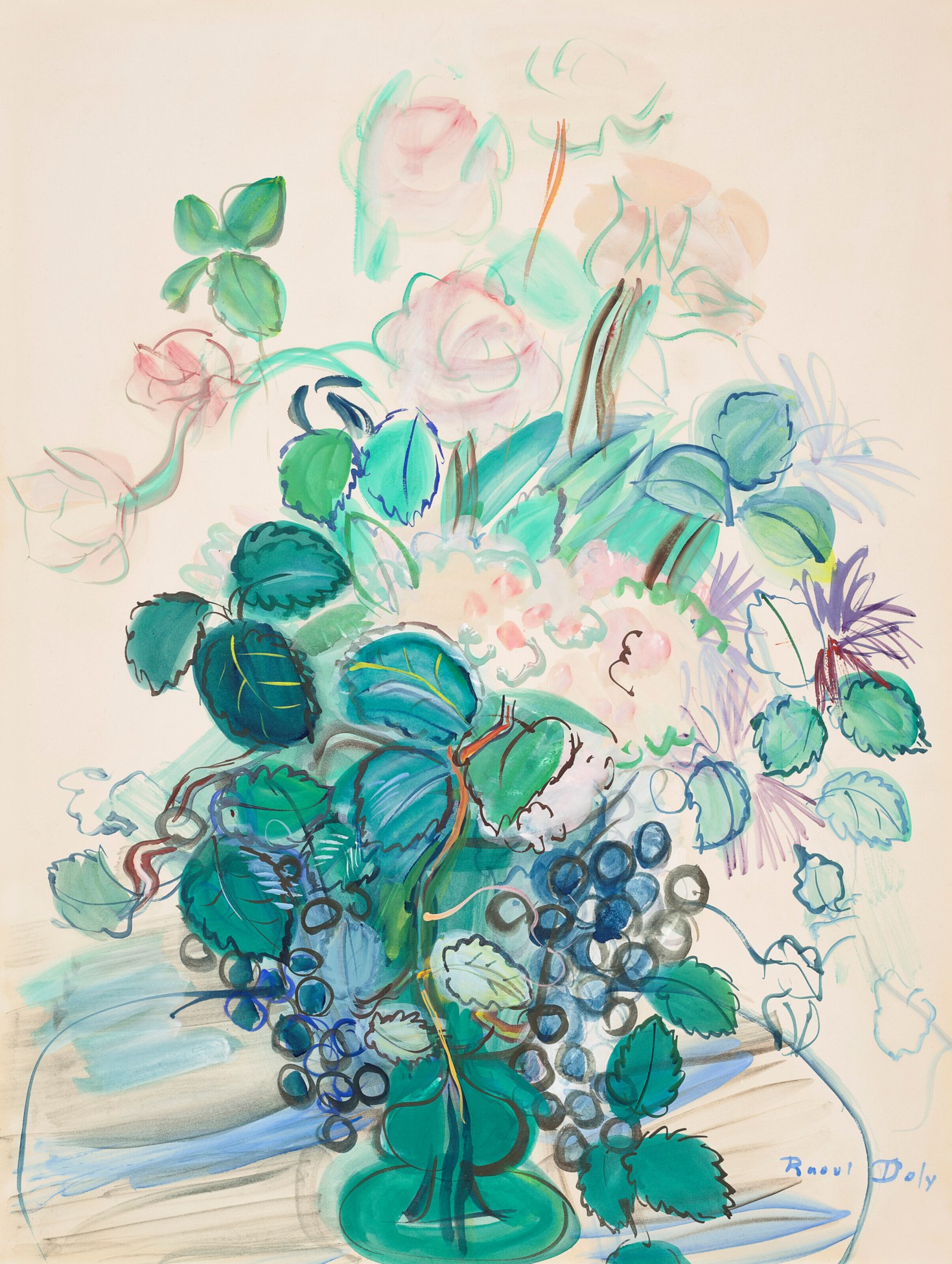 RAOUL DUFY (1877-1953), Bouquet à la grappe et aux roses | Christie's