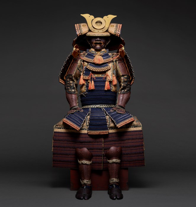 A BLUE-LACED HONKOZANE DAIMYO DOMARU GUSOKU (ARMOR), EDO PERIOD (18TH ...