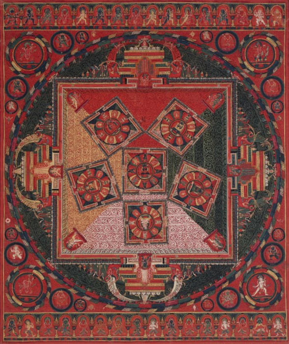 A RARE AND FINE PAINTING OF A SHAT CHAKRAVARTI MANDALA