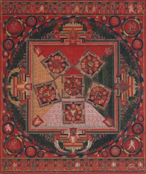 A RARE AND FINE PAINTING OF A SHAT CHAKRAVARTI MANDALA, CENTRAL TIBET ...