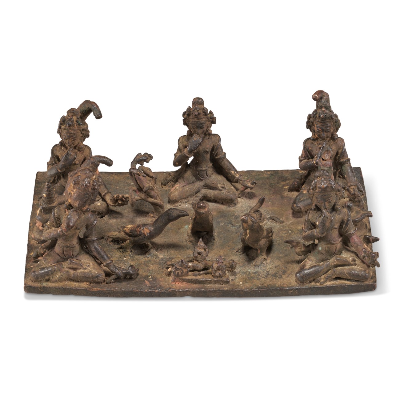 A RARE COPPER GROUP OF A CHARNEL GROUND, NEPAL, MALLA PERIOD, 15TH-16TH ...