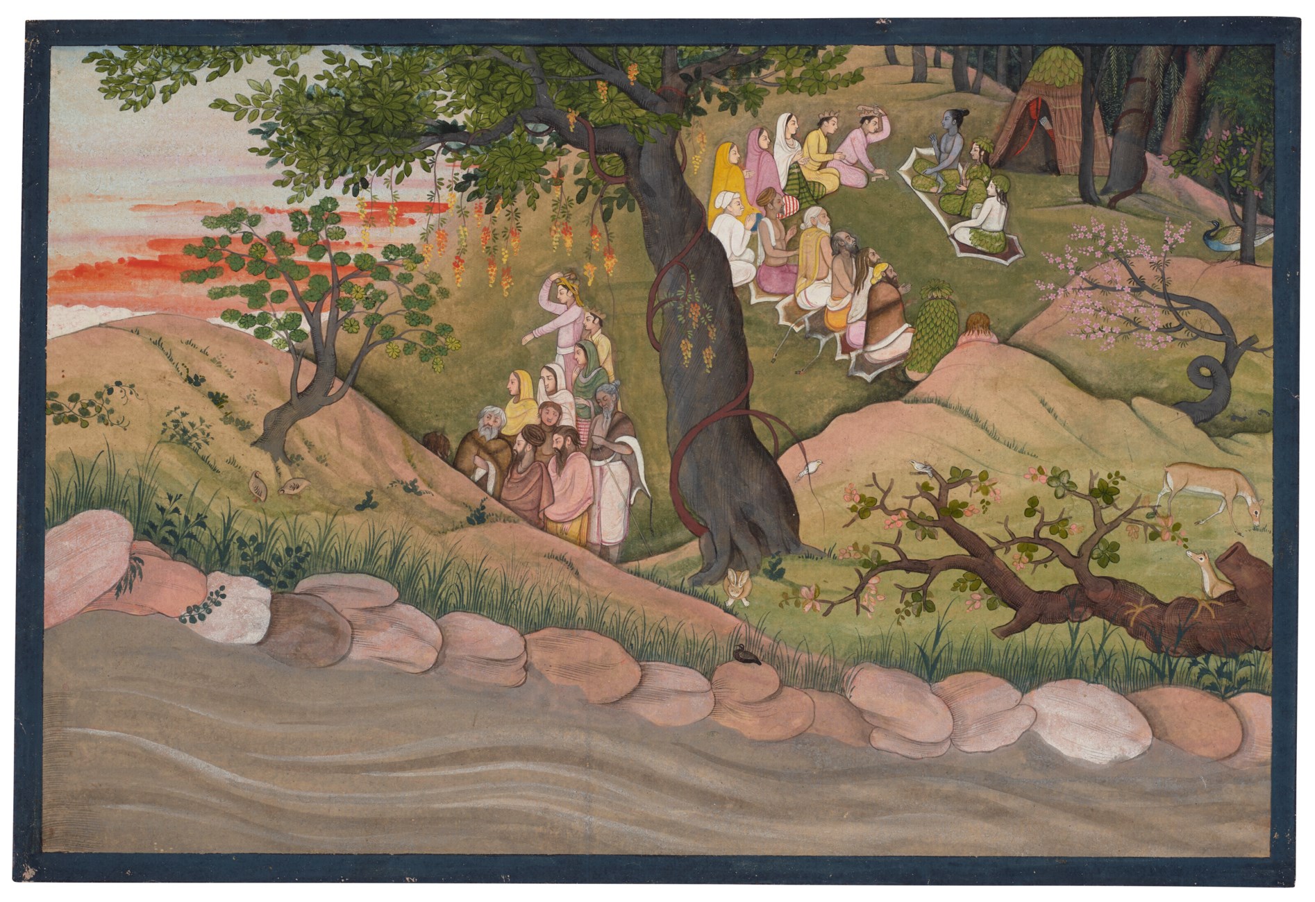 A PAINTING FROM THE 'BHARANY' RAMAYANA: RAMA, SITA AND LAKSHMANA AT ...
