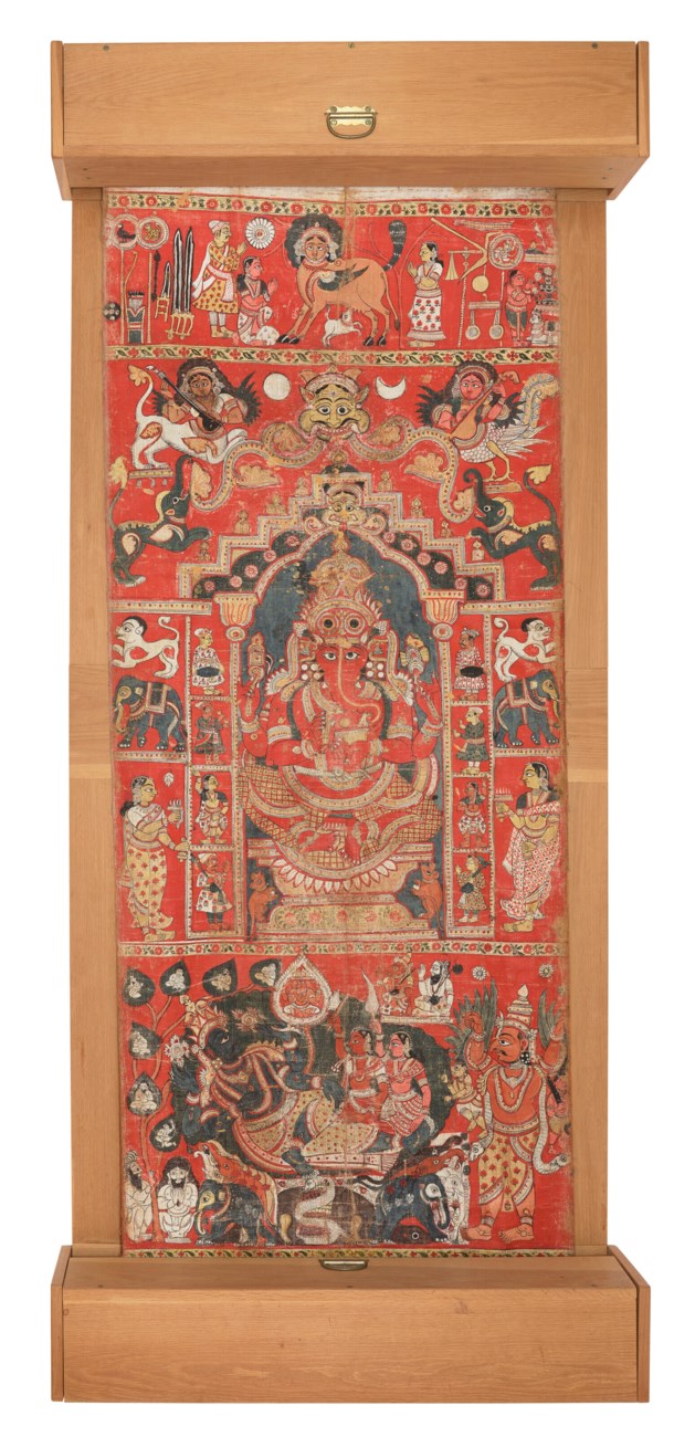 AN IMPRESSIVELY LARGE SCROLL PAINTING OF THE MARKANDEYA PURANA, INDIA ...