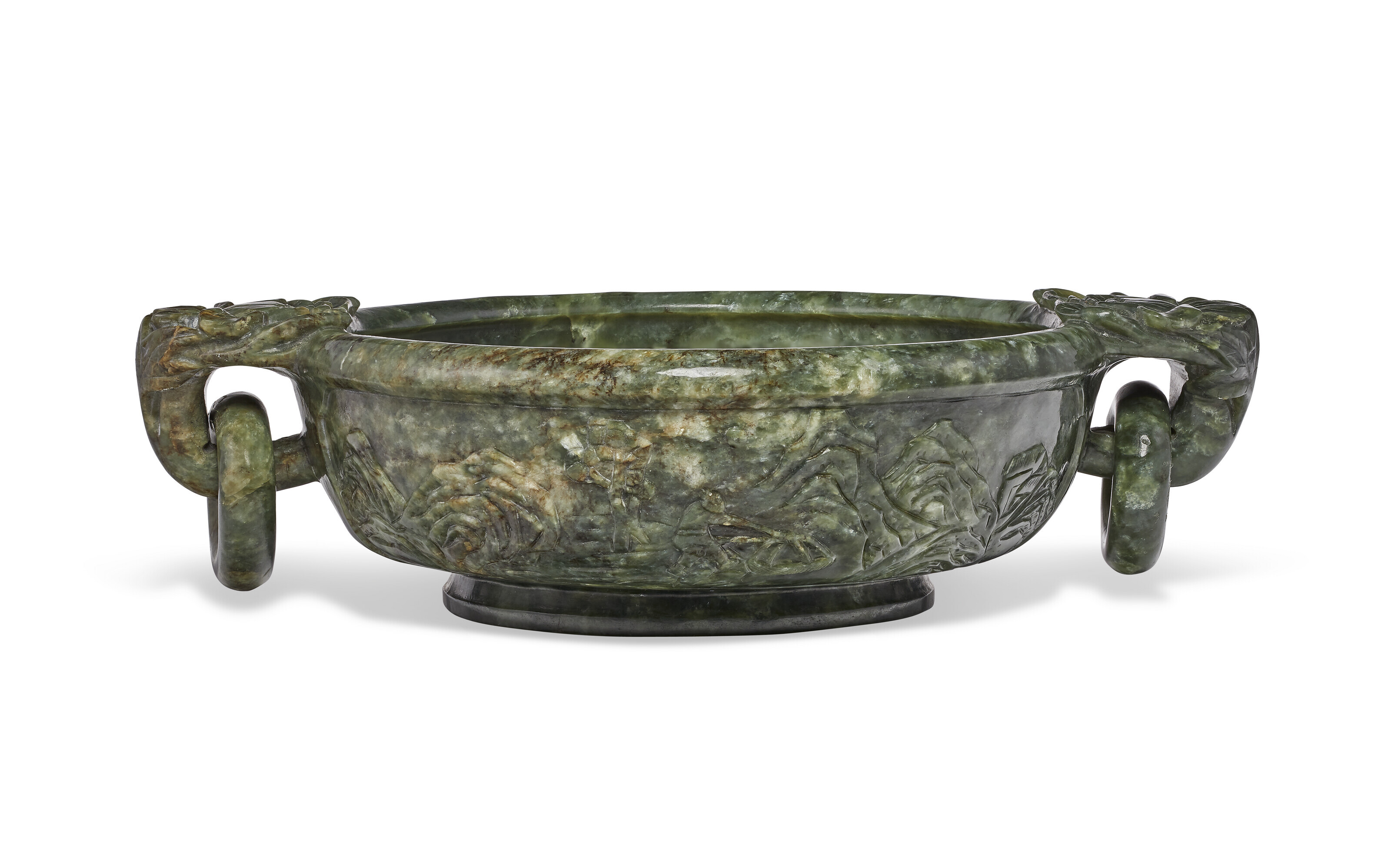 A MOTTLED DARK GREEN JADE `MARRIAGE BOWL’, | Christie’s