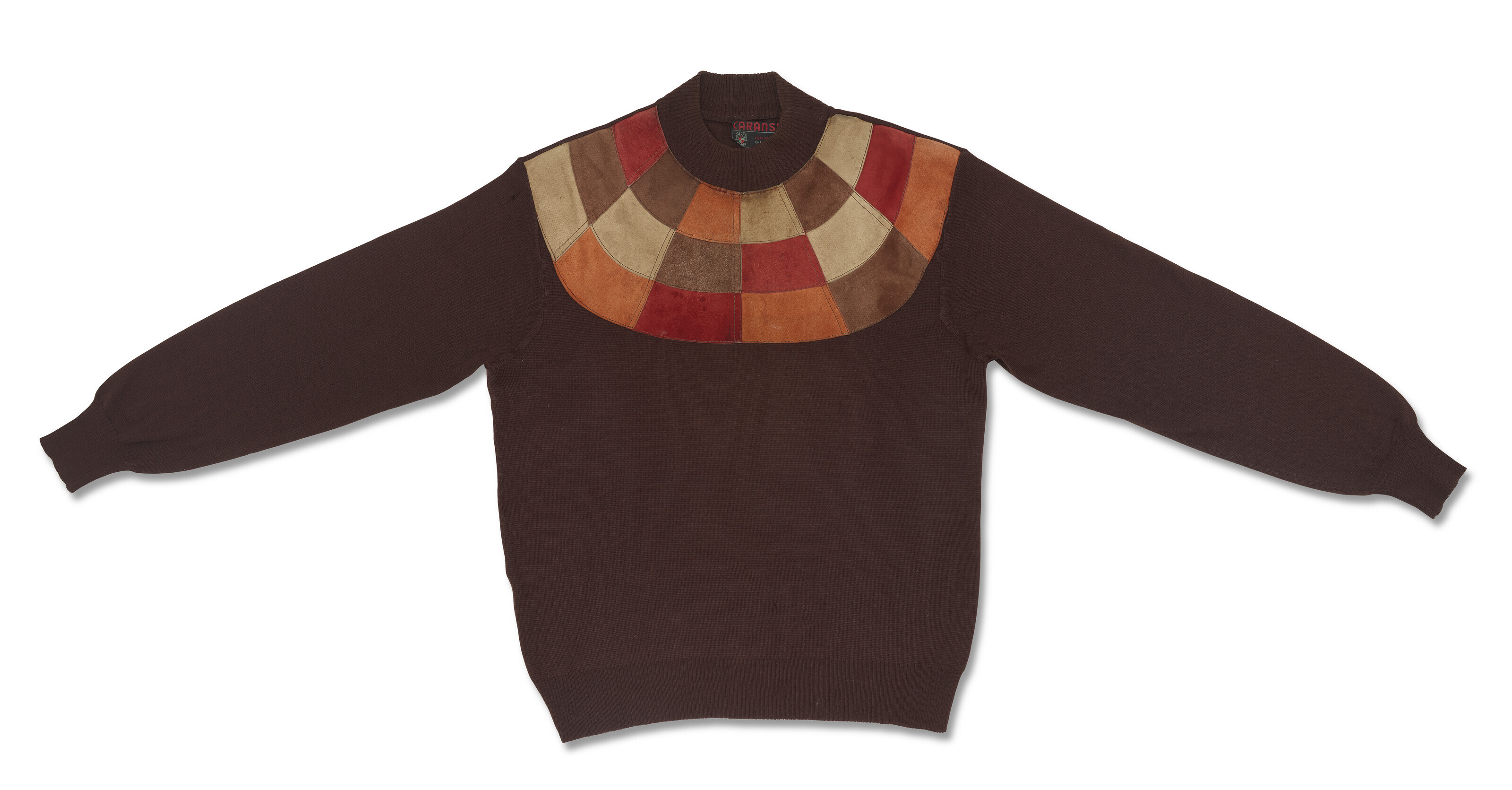 AJ LESTER WOOL AND LEATHER SWEATER, LATE 1970s, PURCHASED AT THE AJ ...