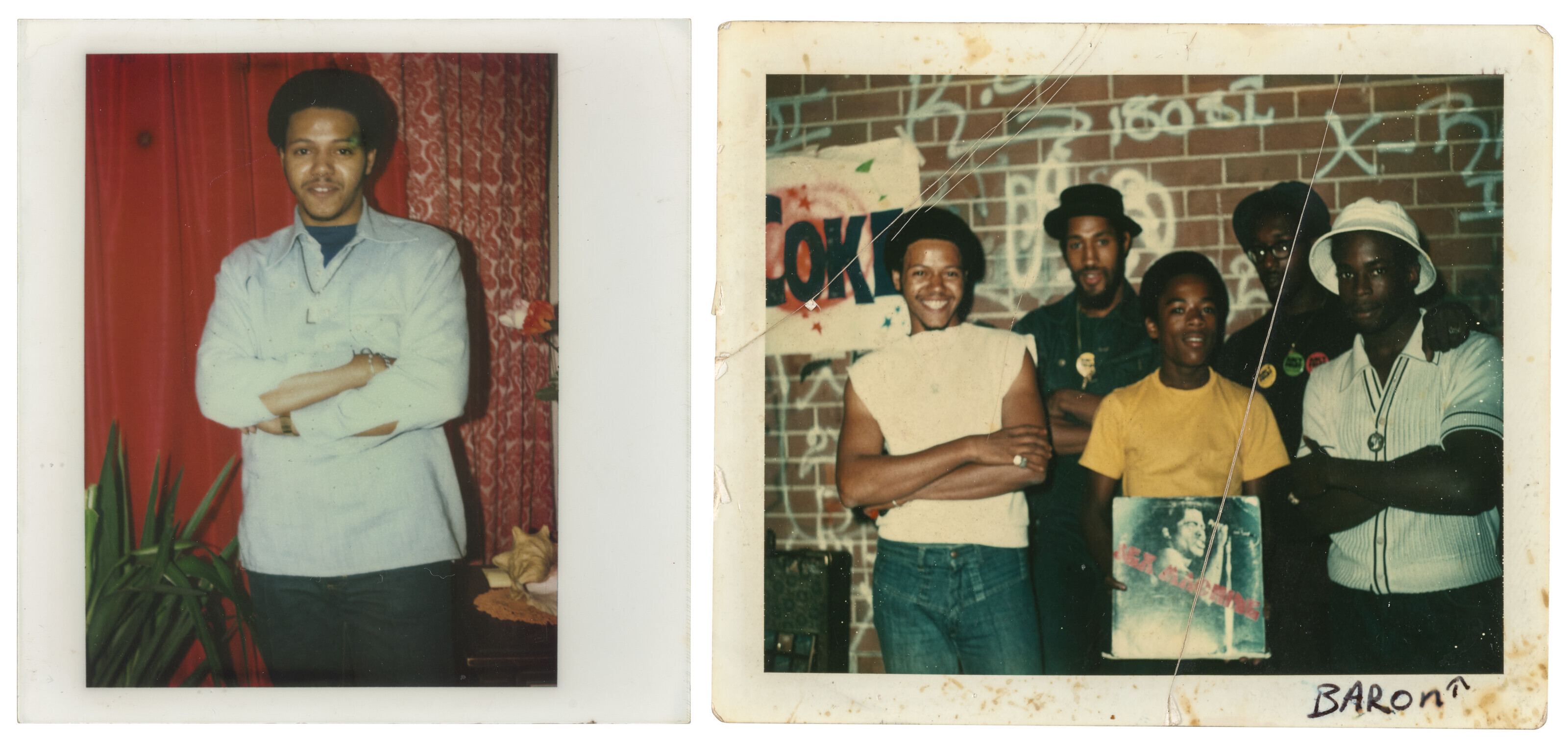 TWO POLAROID PORTRAITS: DJ KOOL HERC, MIKE MIKE WITH THE LIGHTS, TIMMY ...
