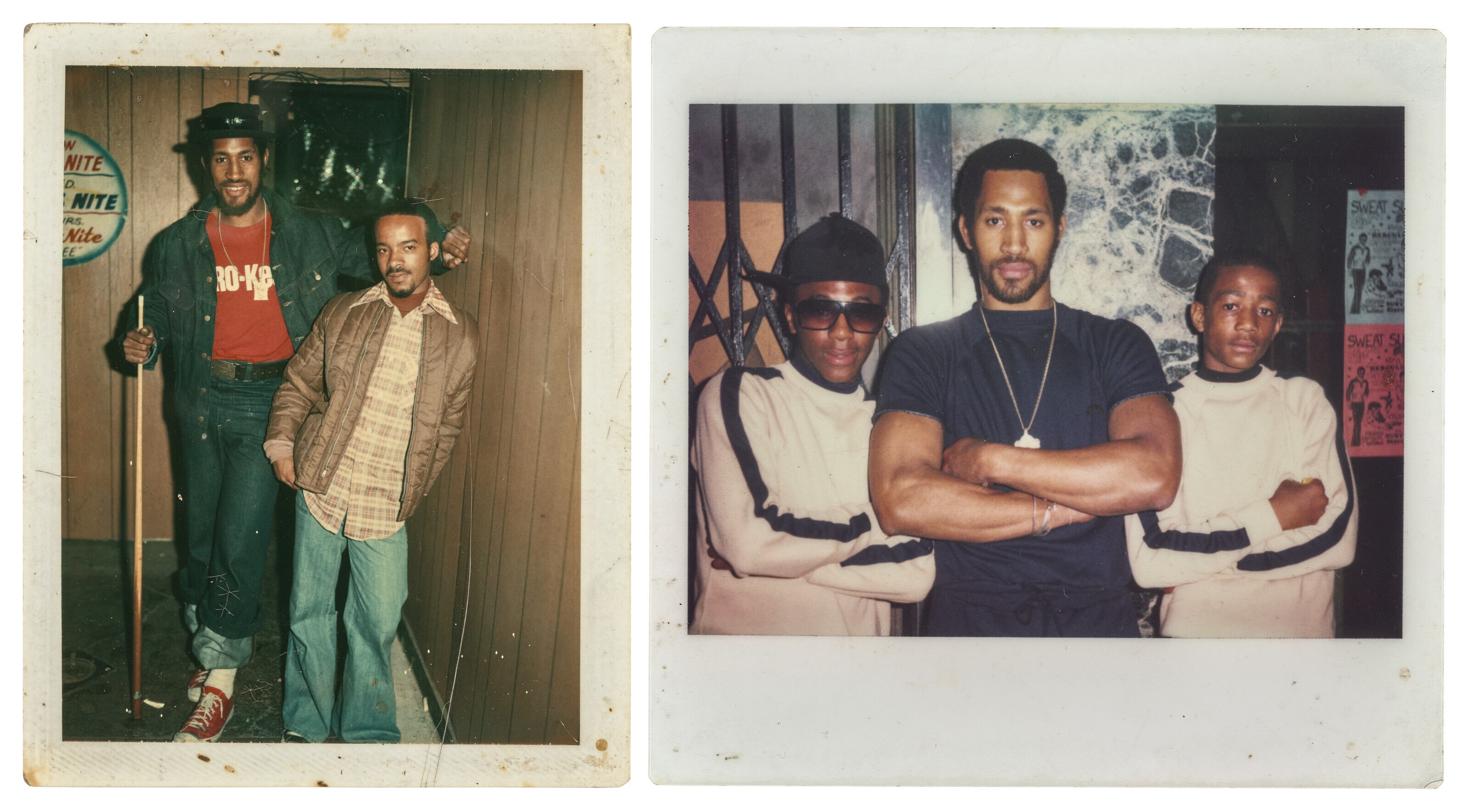 TWO POLAROID PORTRAITS: DJ KOOL HERC WITH BUSY BEE AND HIS FRIEND AT ...
