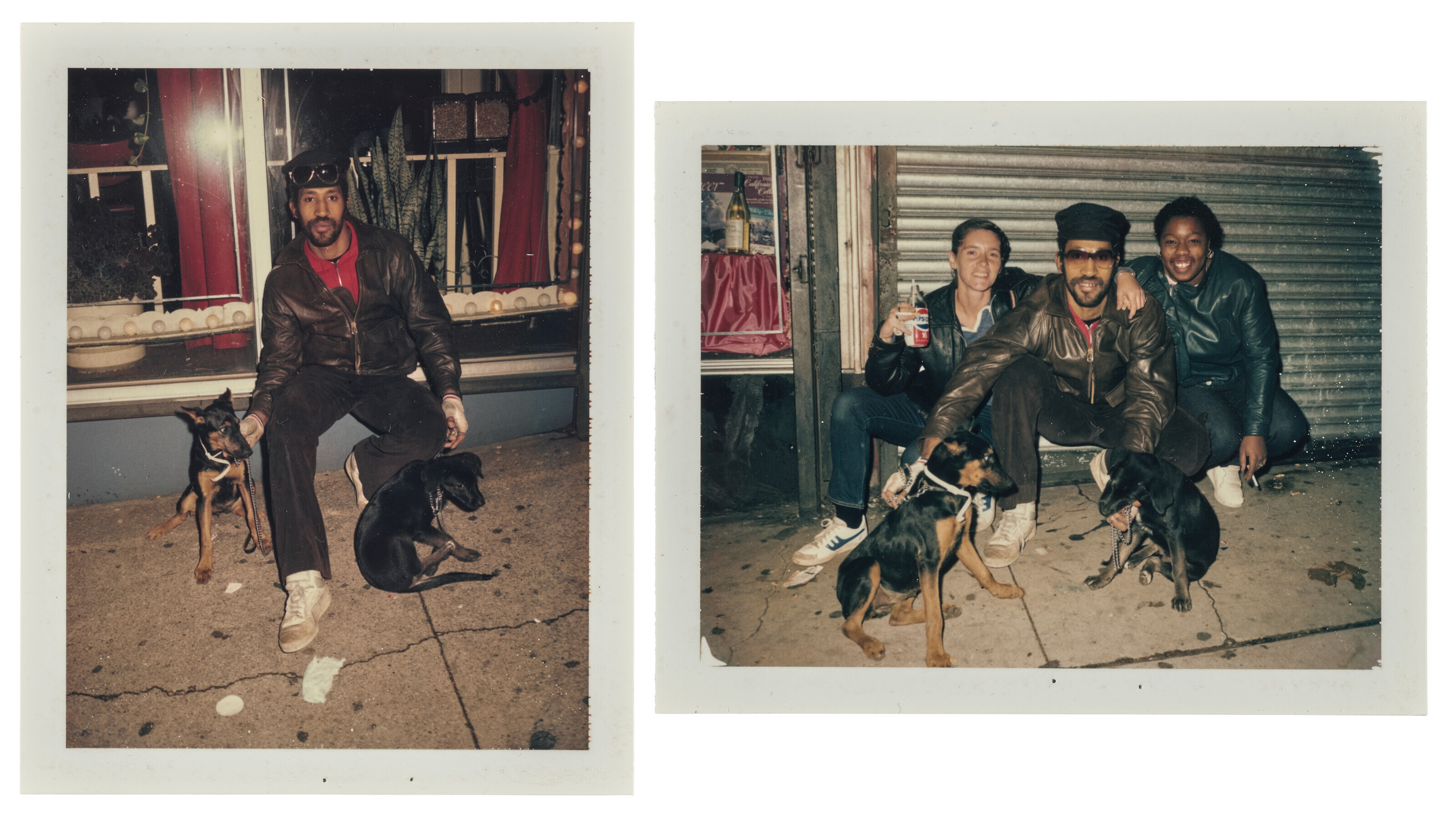 TWO POLAROID PORTRAITS: DJ KOOL HERC WITH DOGS AND DJ KOOL HERC WITH ...