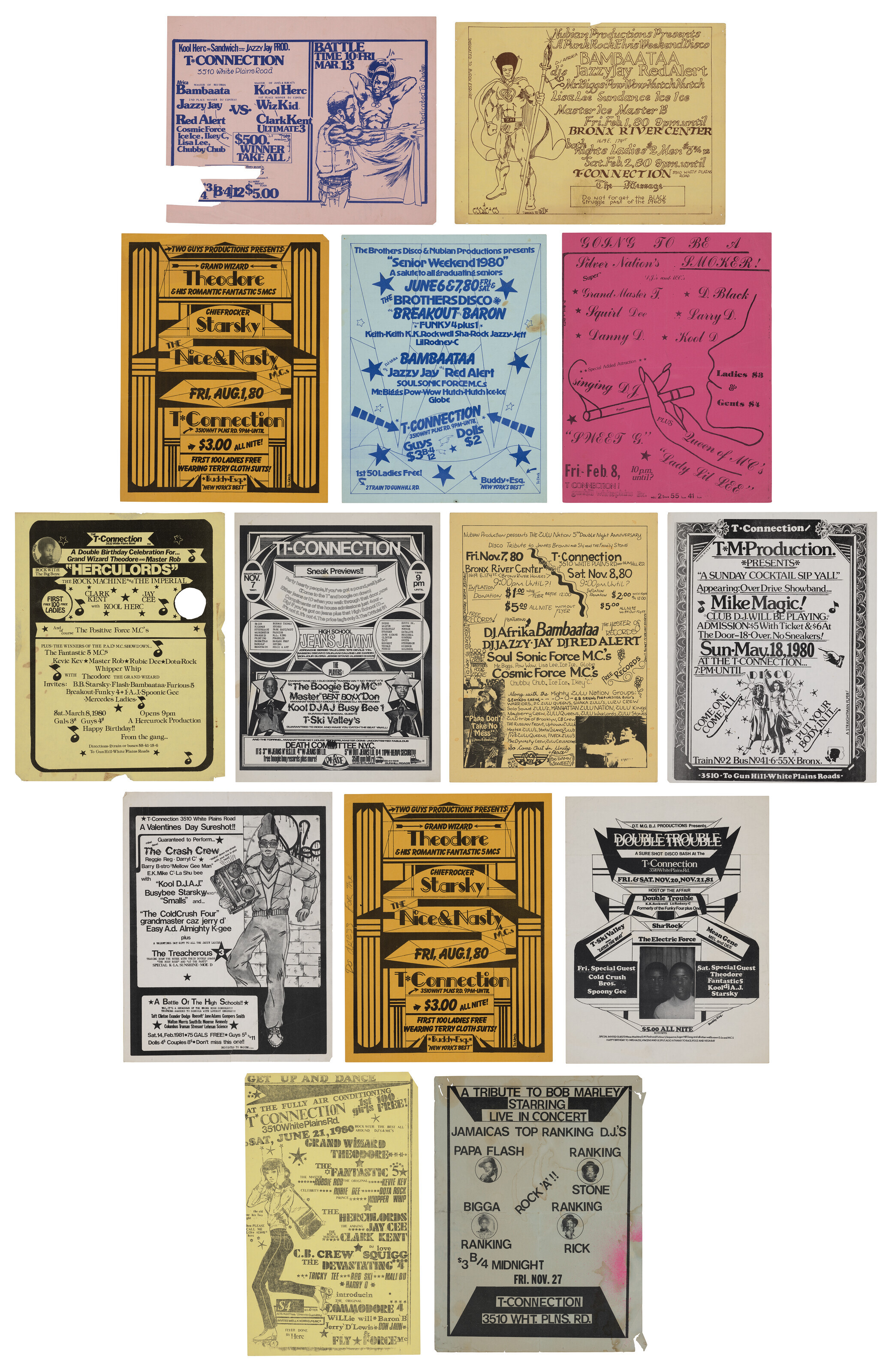 A COLLECTION OF FOURTEEN 1980-1981 T-CONNECTION FLYERS, BUDDY ESQUIRE ...