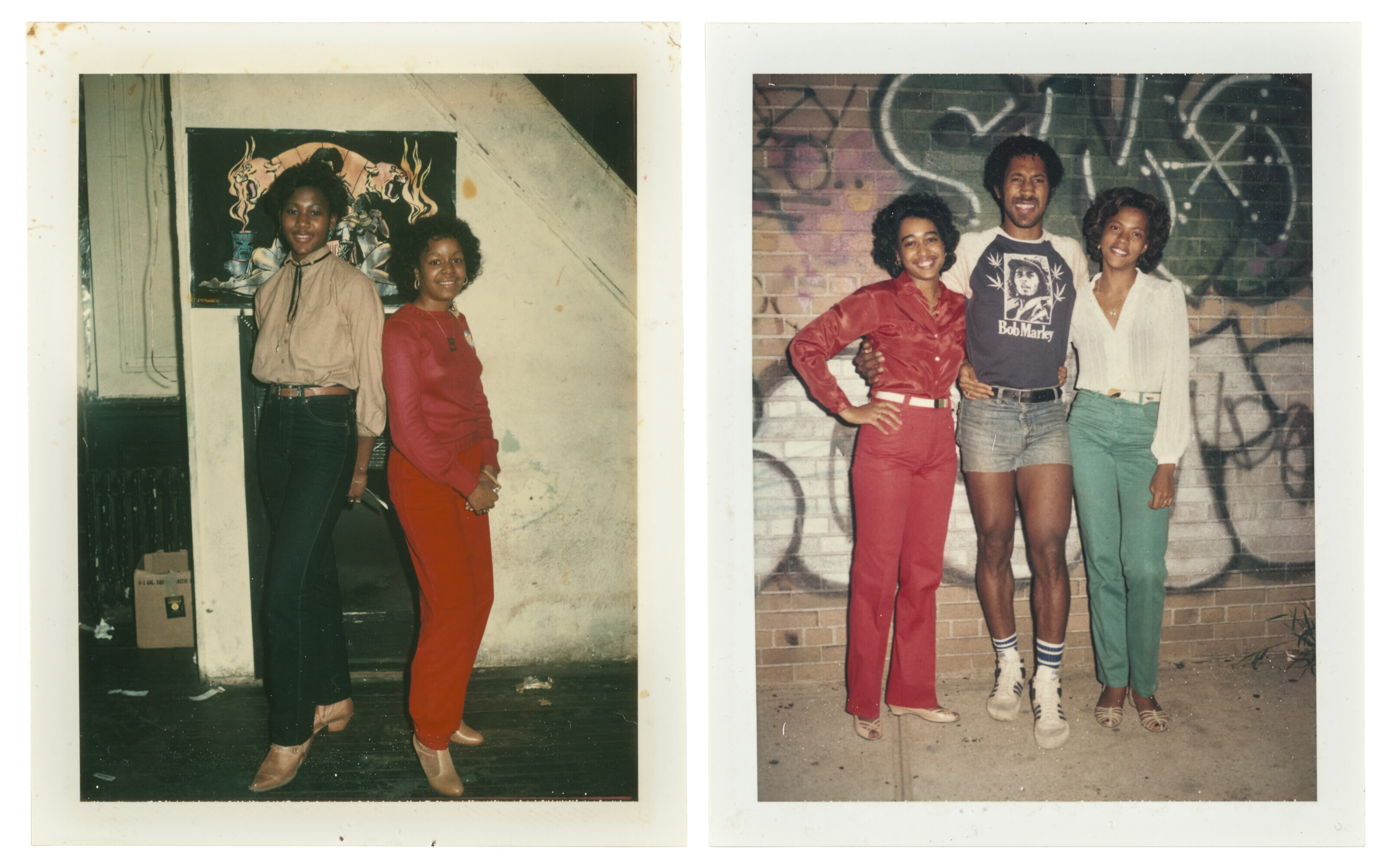 TWO POLAROID PORTRAITS: DJ KOOL HERC WITH TWO FRIENDS AT HILLSIDE ...
