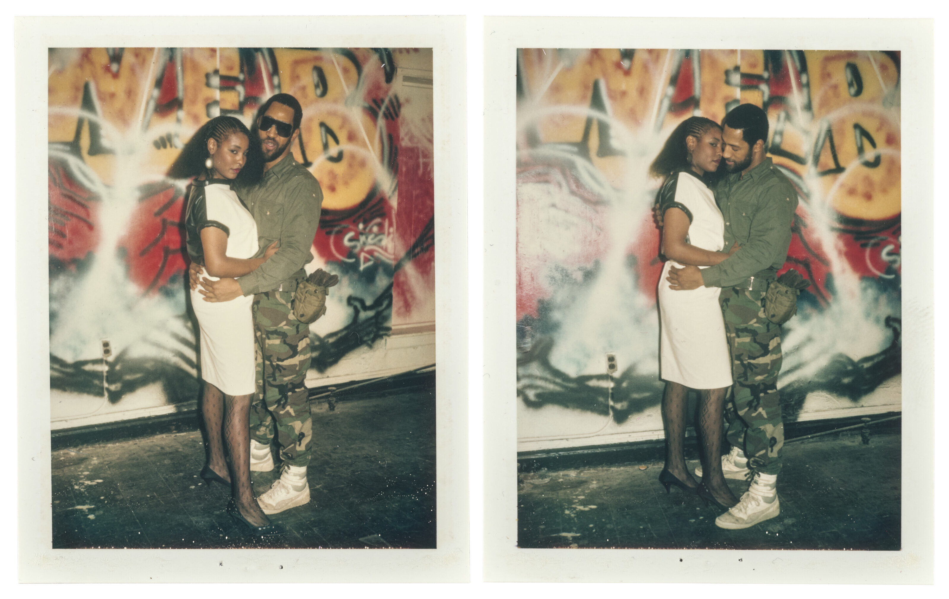 TWO PORTRAITS OF DJ KOOL HERC WITH A FRIEND AT THE SPIDER CLUB, BRONX ...