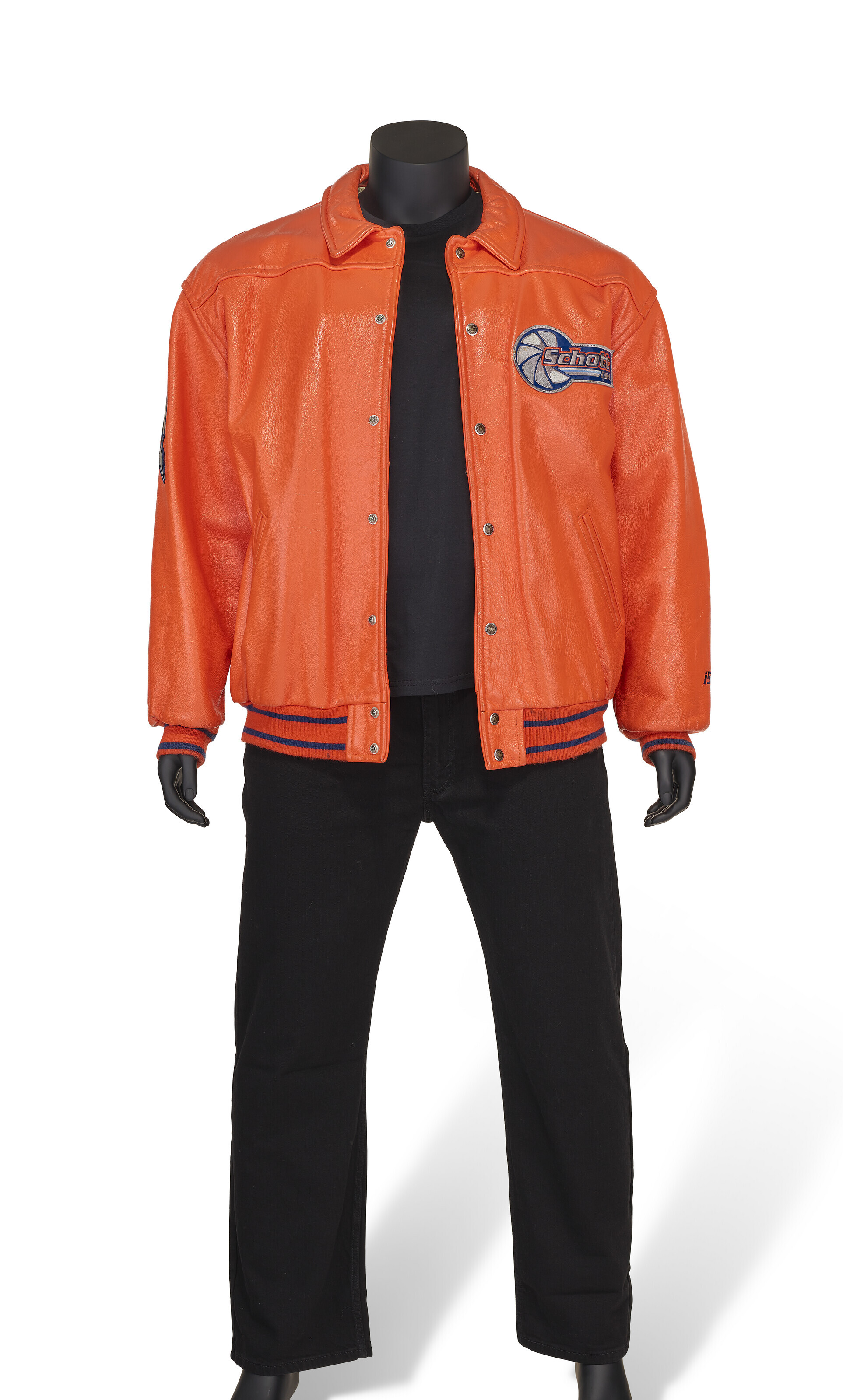 ORANGE LEATHER SCHOTT JACKET, 1990s, | Christie’s